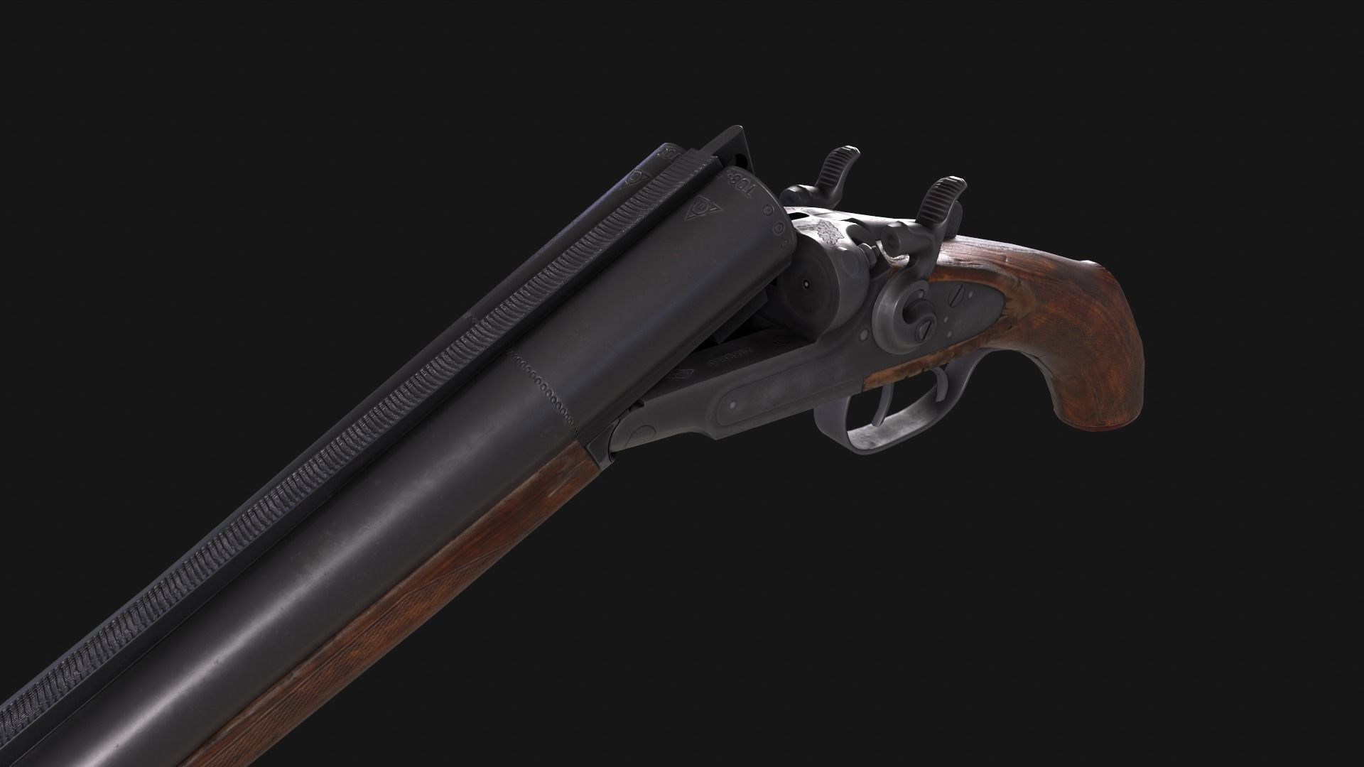 3D model Sawn-off shotgun Double Barrel 12 gauge TOZ-63 VR / AR / low ...