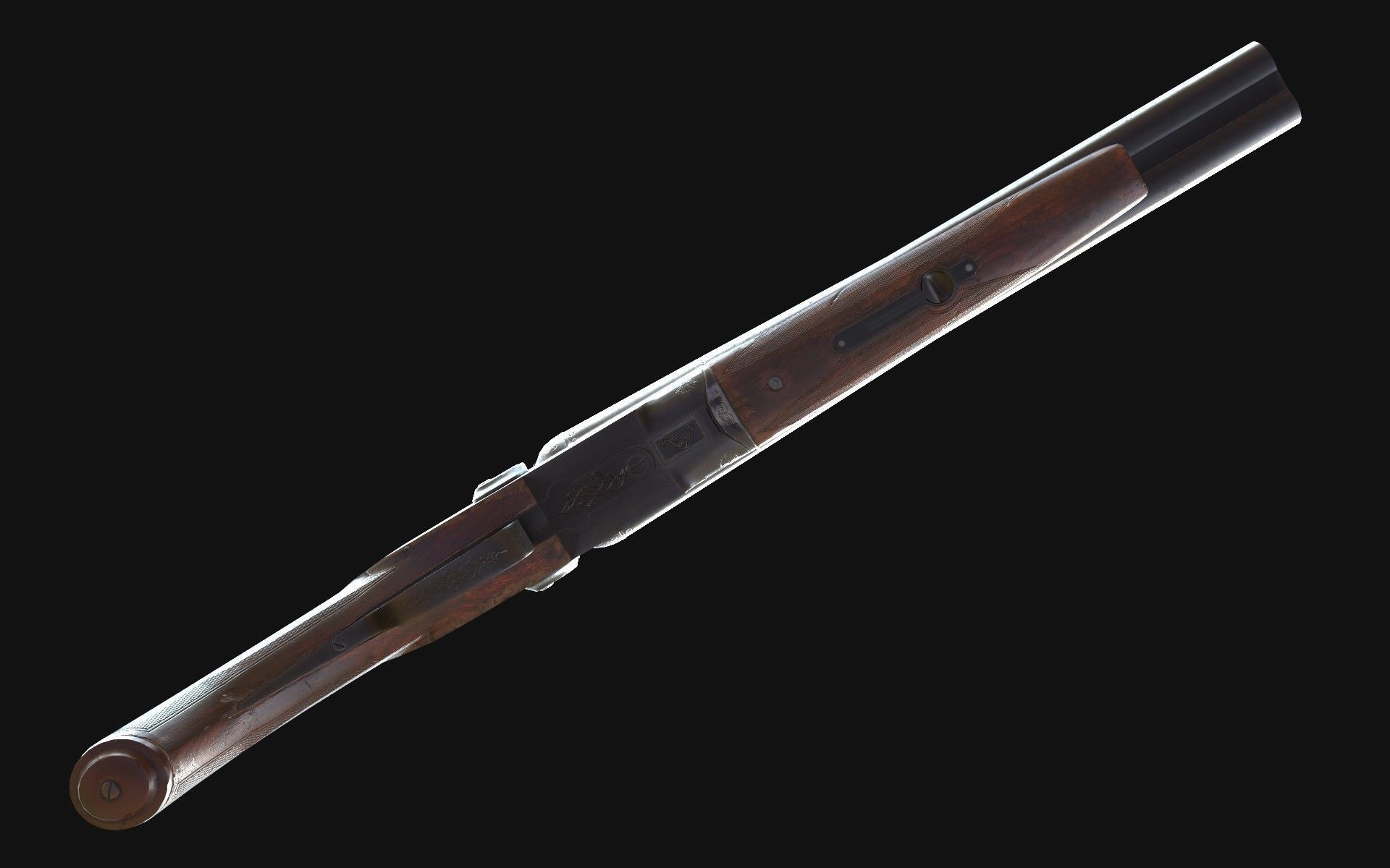 3D model Sawn-off shotgun Double Barrel 12 gauge TOZ-63 VR / AR / low ...