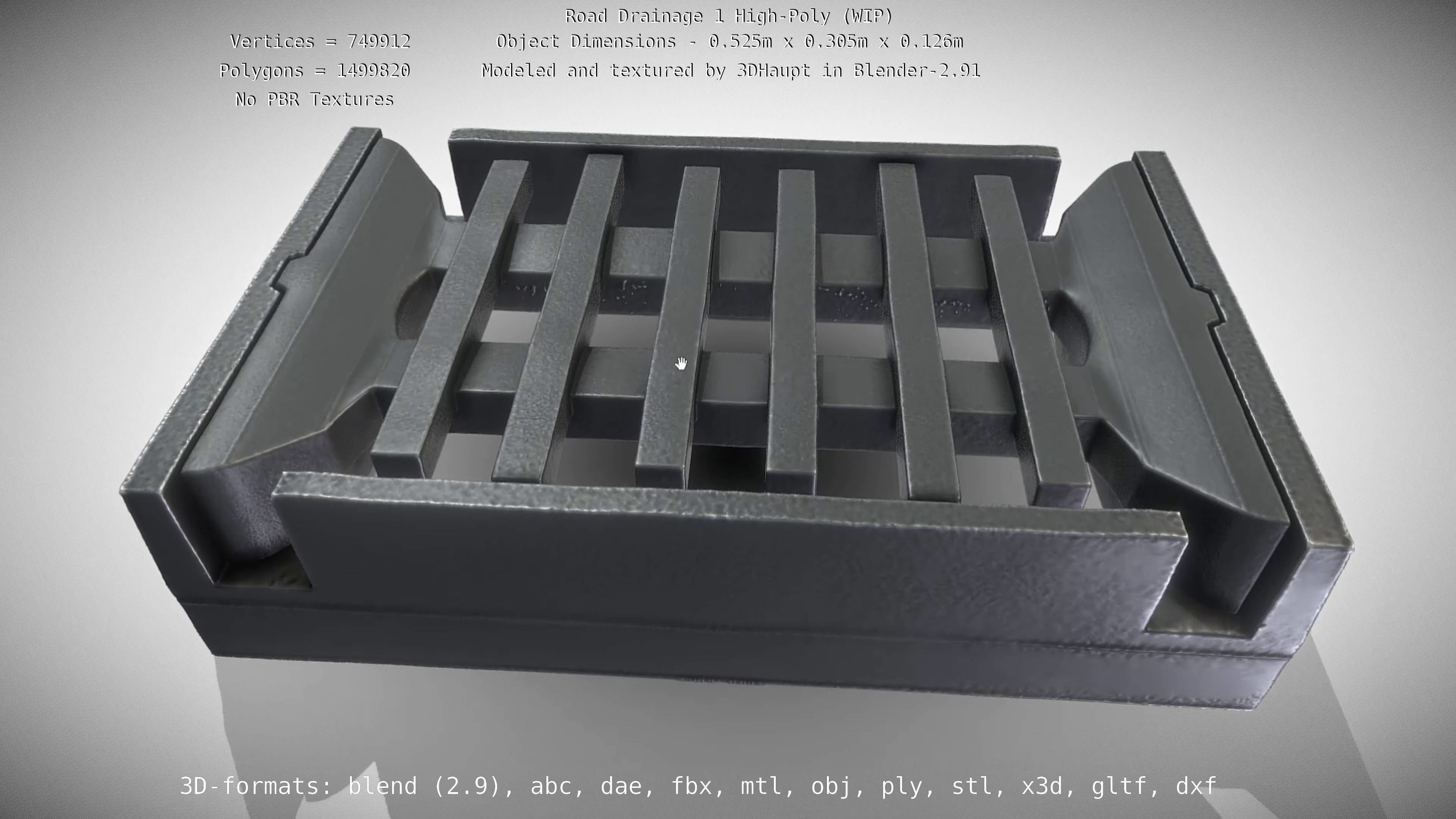 Road Drainage 1 High-Poly WIP 3D model | CGTrader