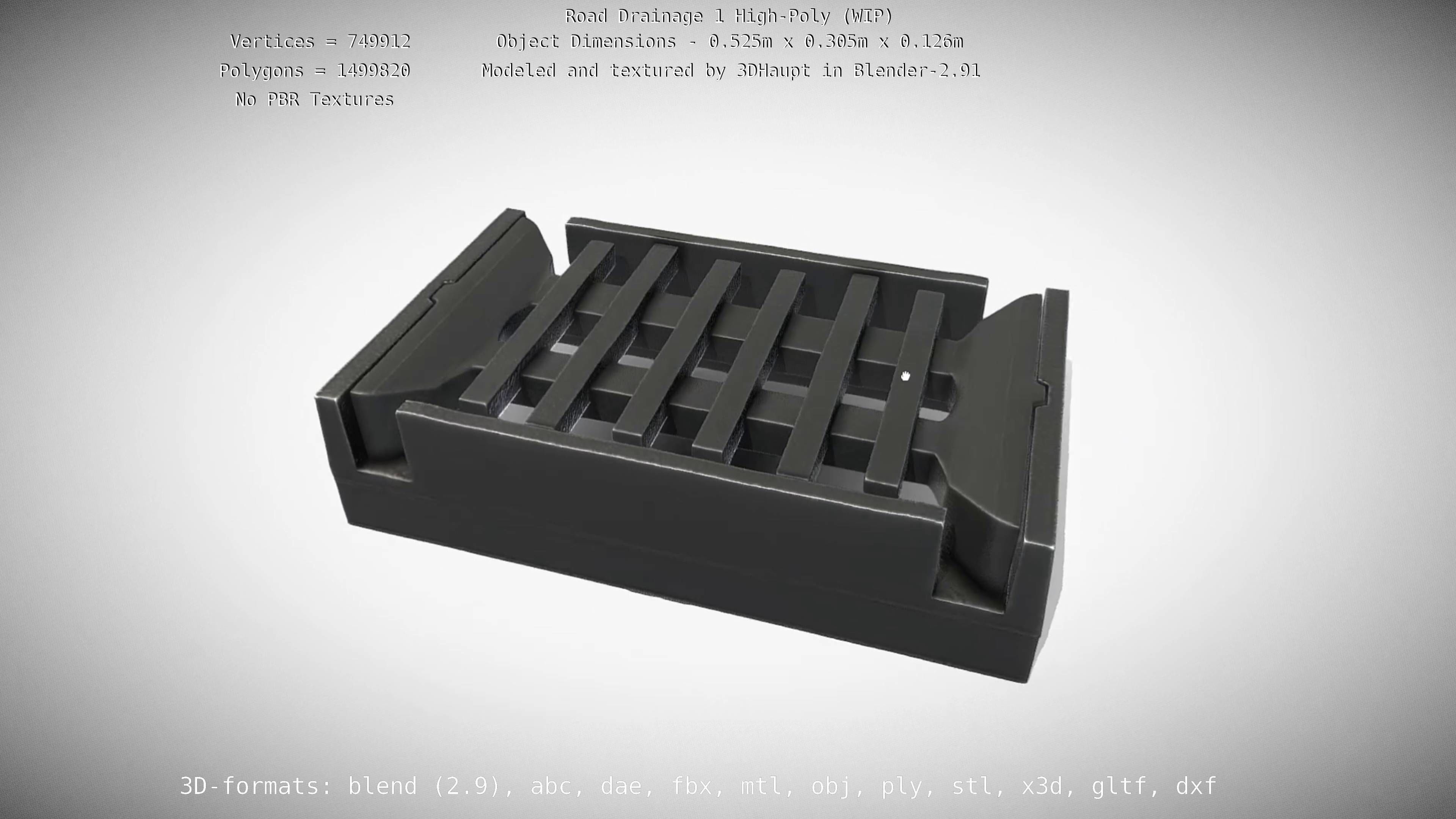 Road Drainage 1 High-Poly WIP 3D model | CGTrader