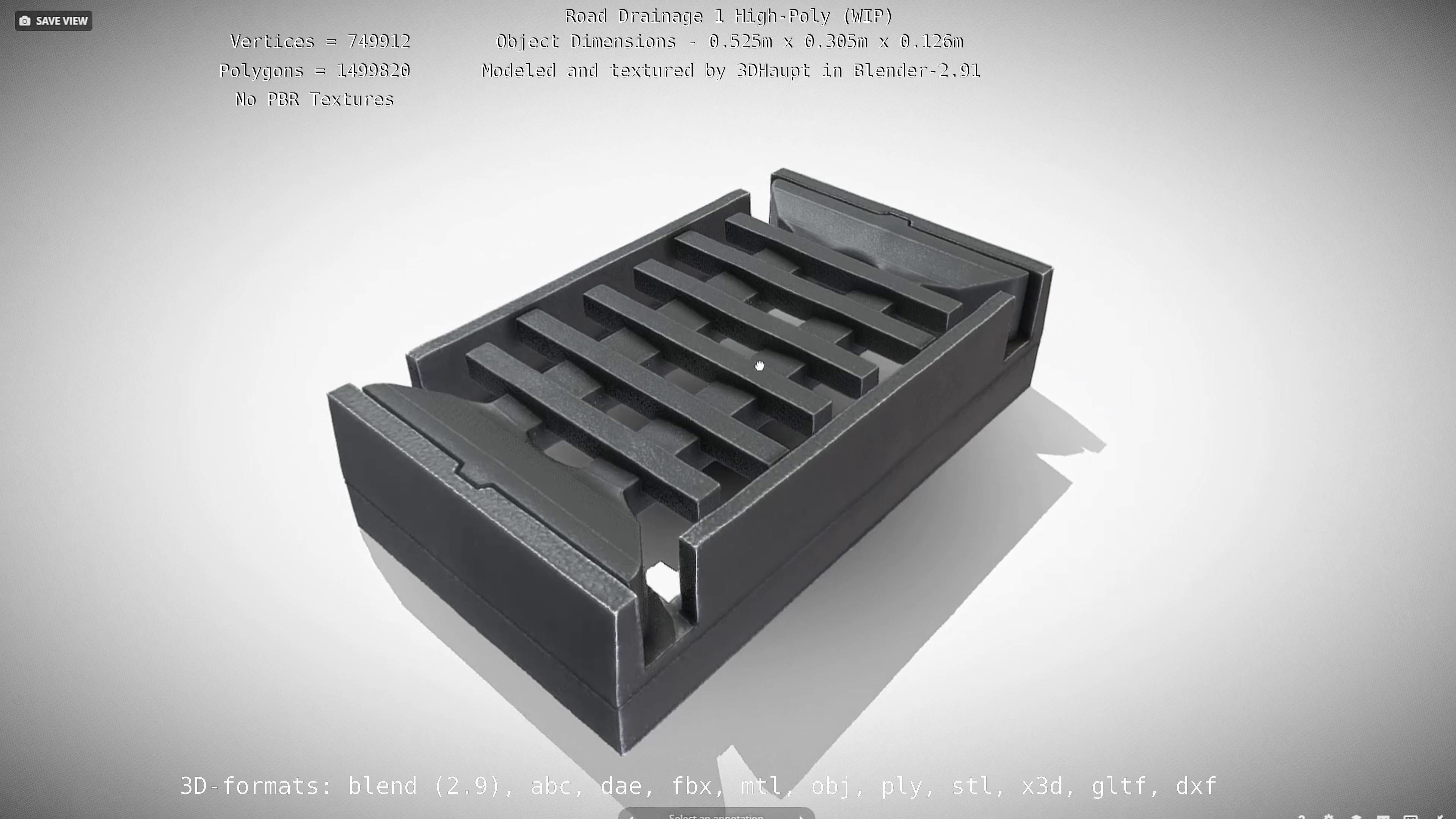 Road Drainage 1 High-Poly WIP 3D model | CGTrader