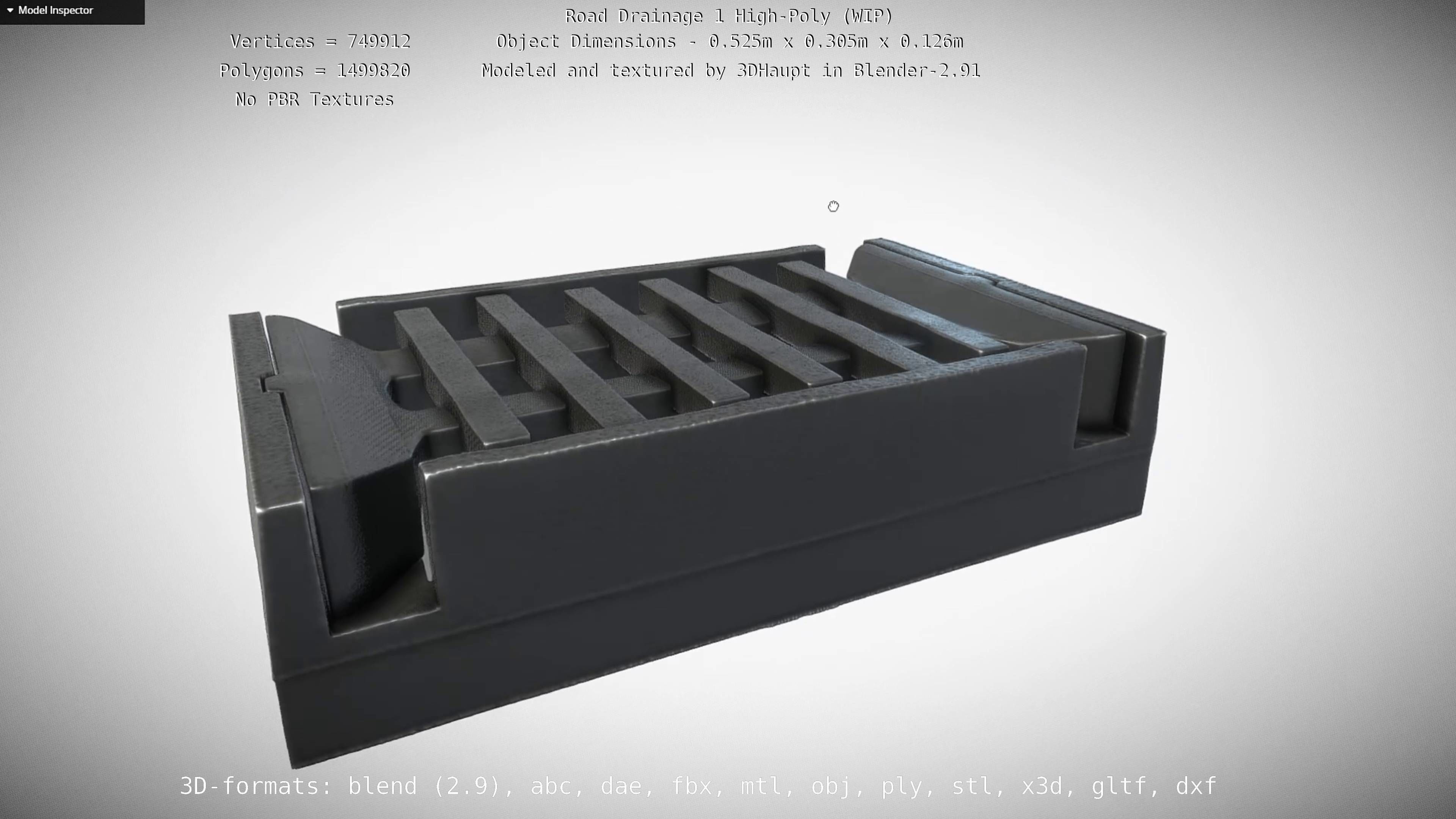 Road Drainage 1 High-Poly WIP 3D model | CGTrader