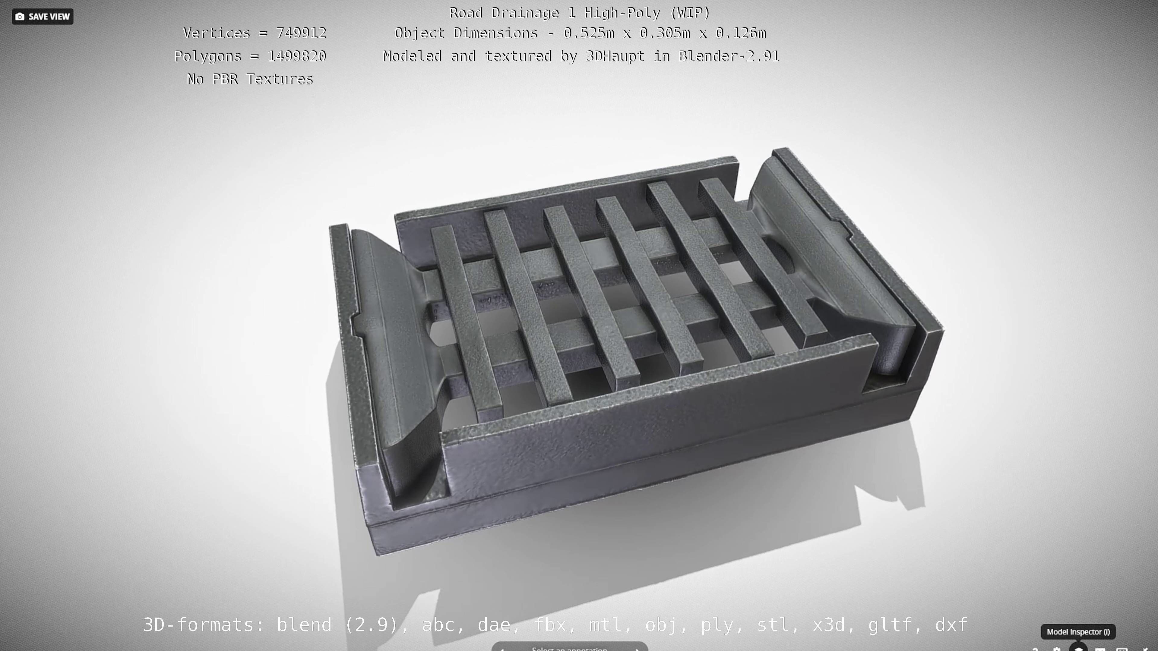 Road Drainage 1 High-Poly WIP 3D model | CGTrader