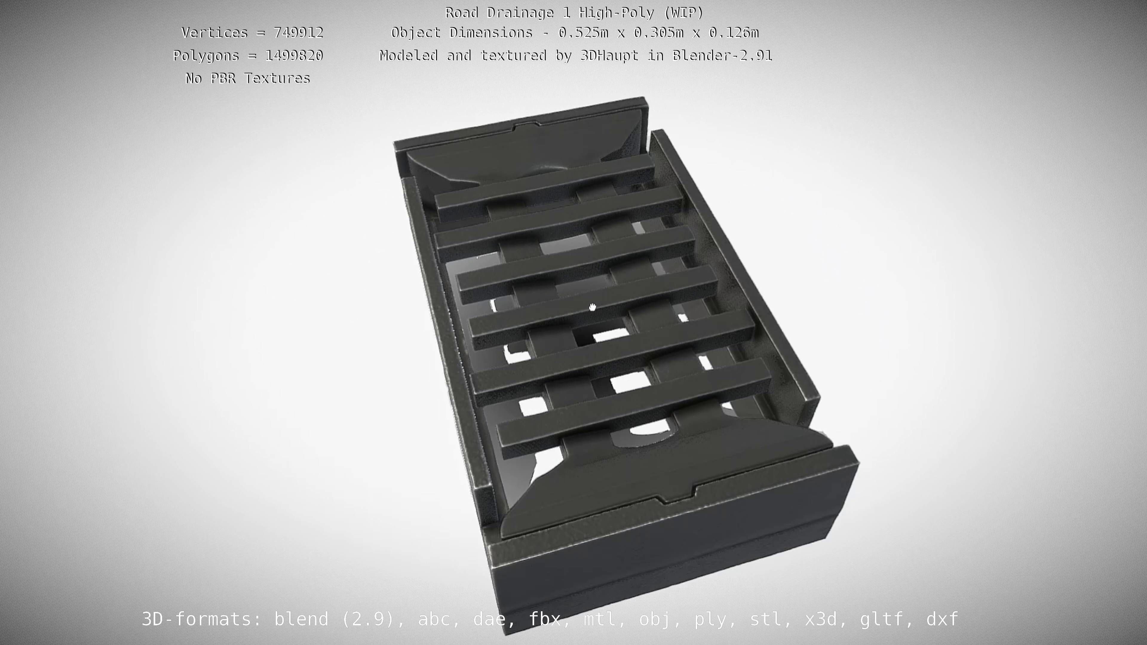 Road Drainage 1 High-Poly WIP 3D model | CGTrader