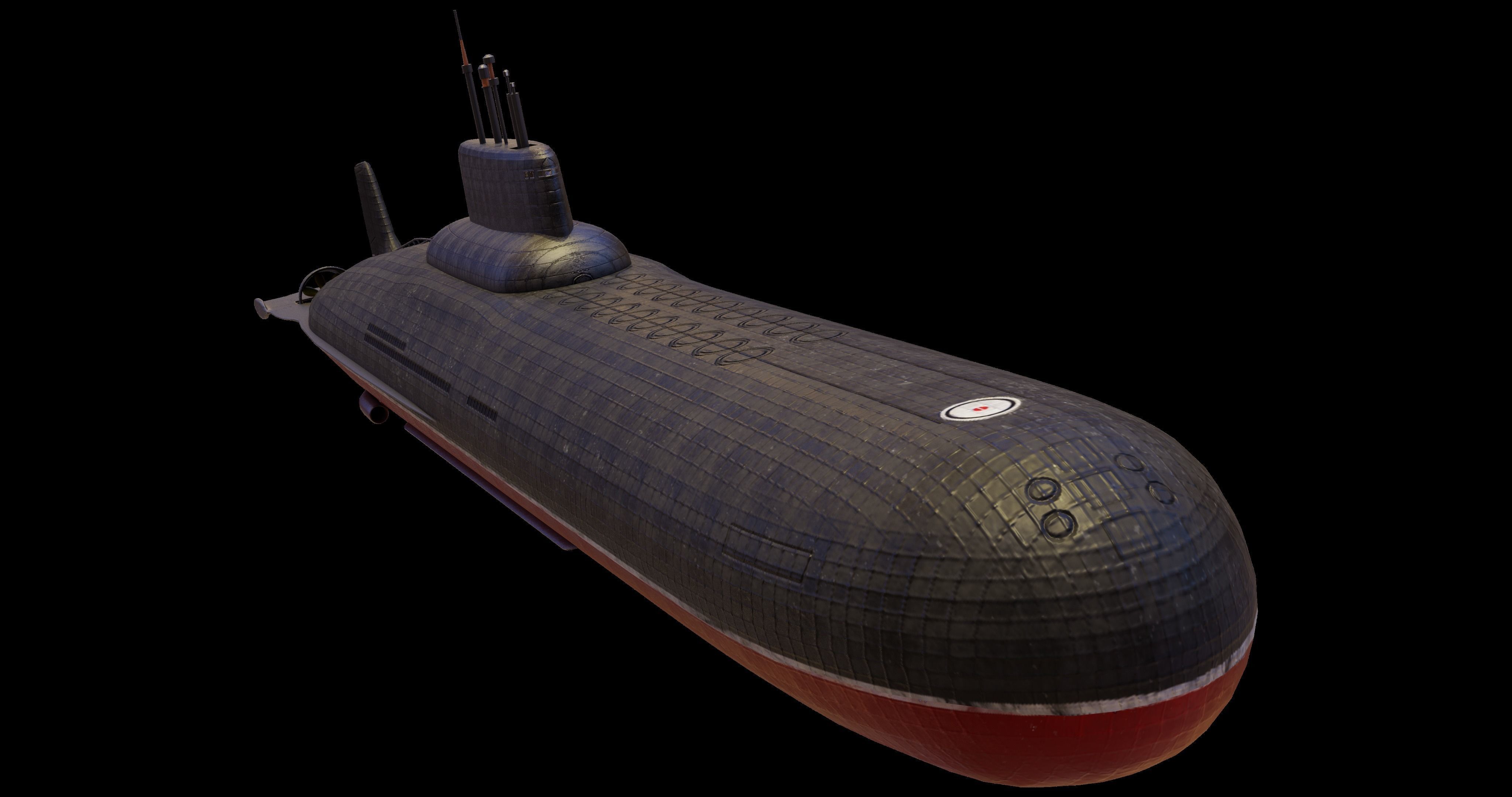 3D model Typhoon Class Submarine Project 941 or Akula model VR / AR ...