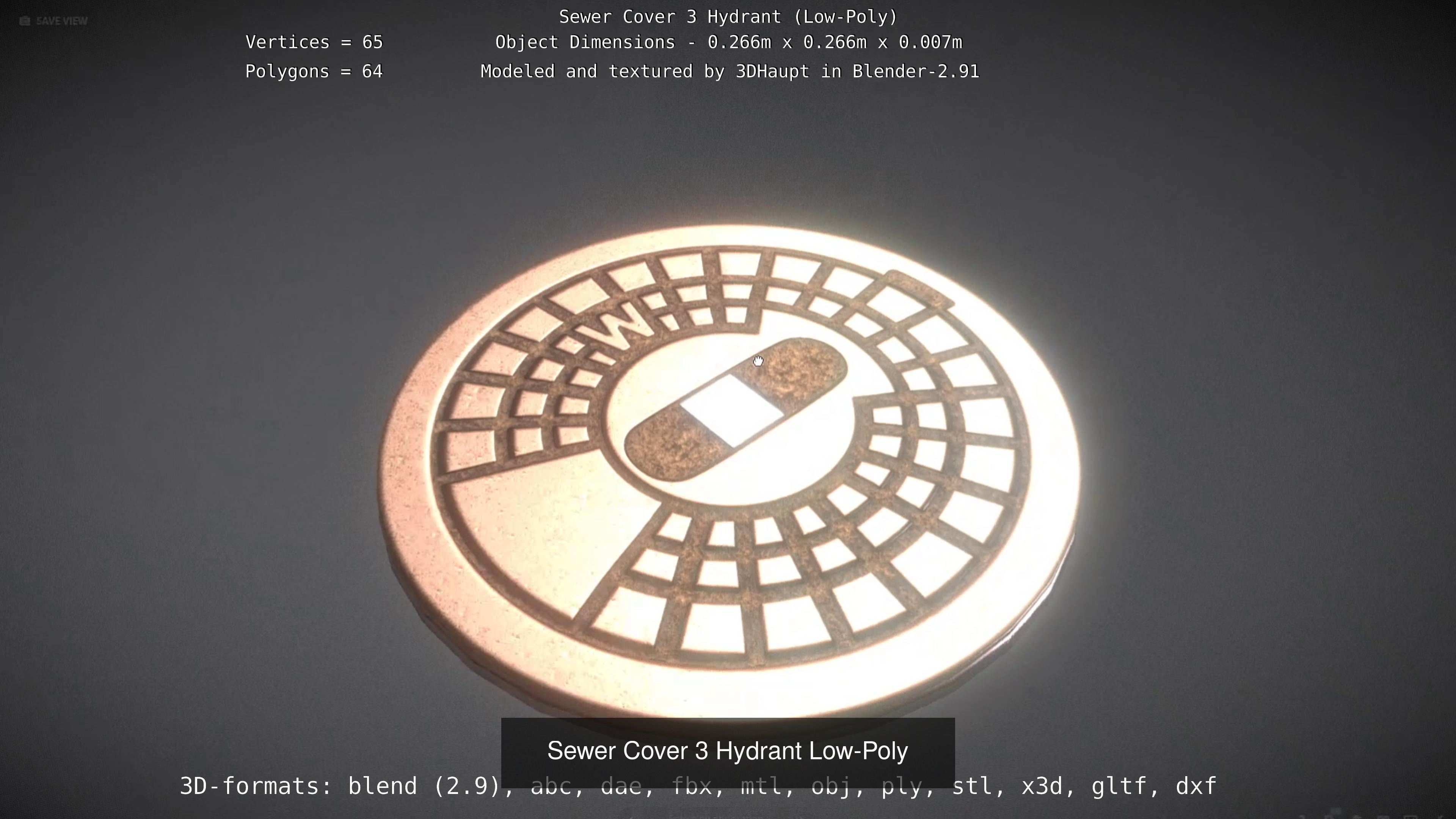 Sewer Cover 3 Low and High-Poly 3D Model Collection | CGTrader