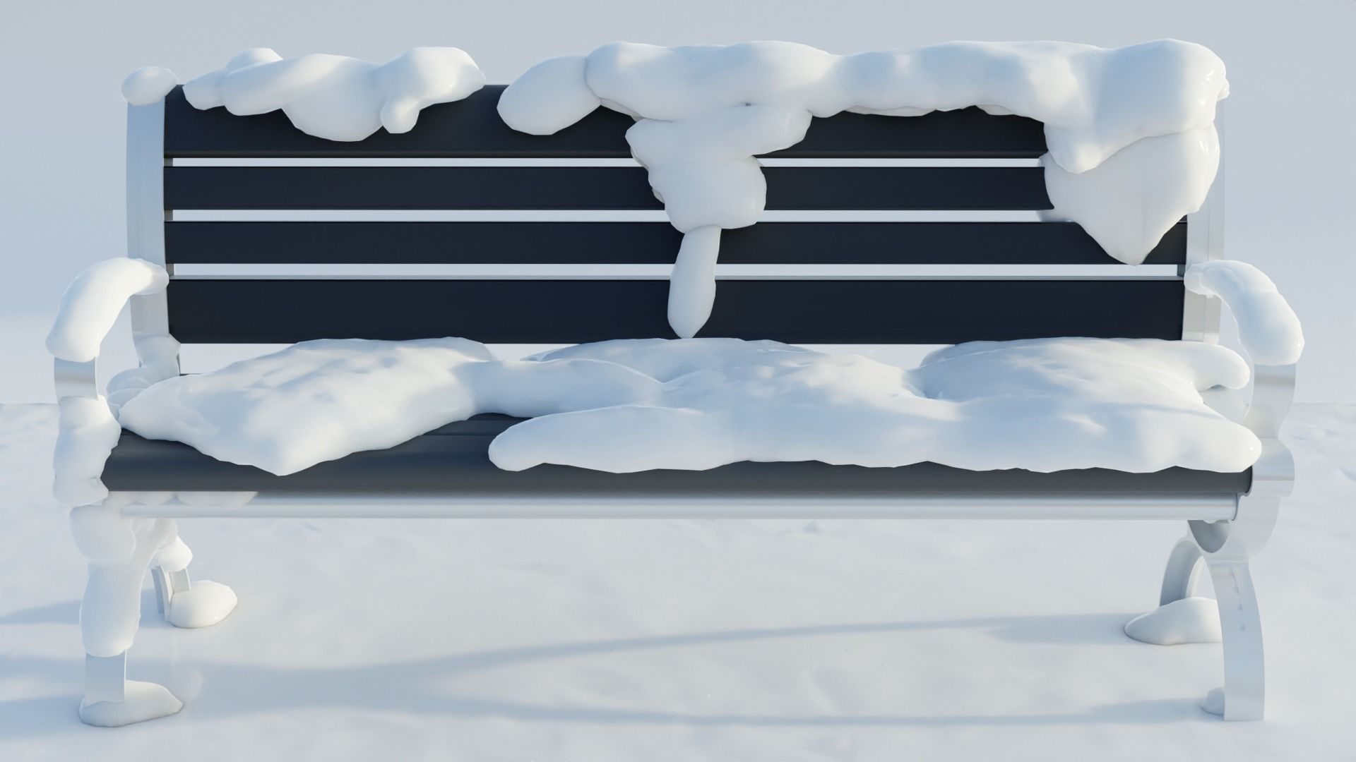 Snow Bench free 3D model | CGTrader