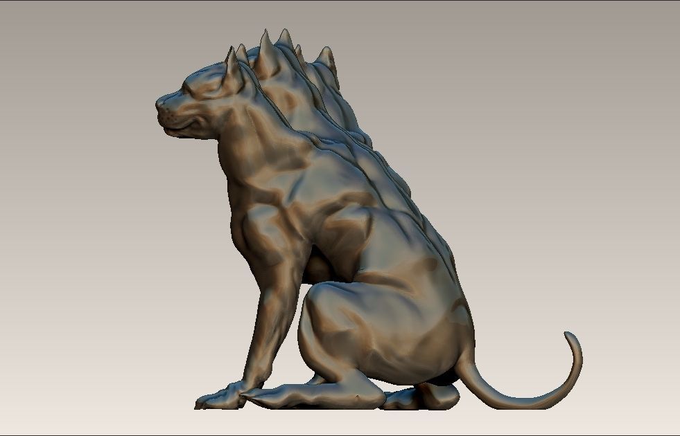 Sitting Cerberus pitbull model 3D model 3D printable | CGTrader