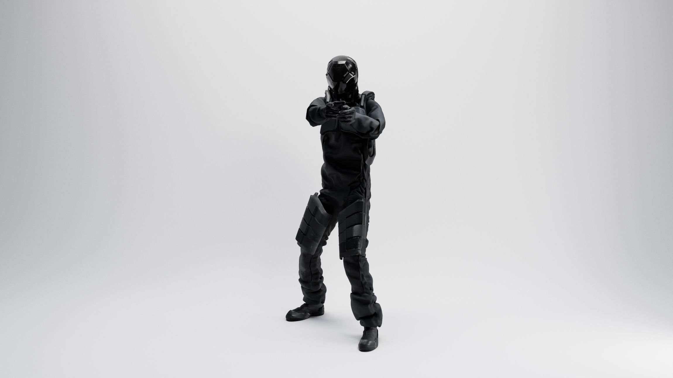 Futuristic Policeman 3D model animated rigged | CGTrader