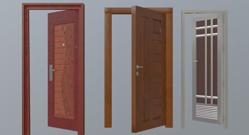 3-Different Door free 3D model | CGTrader