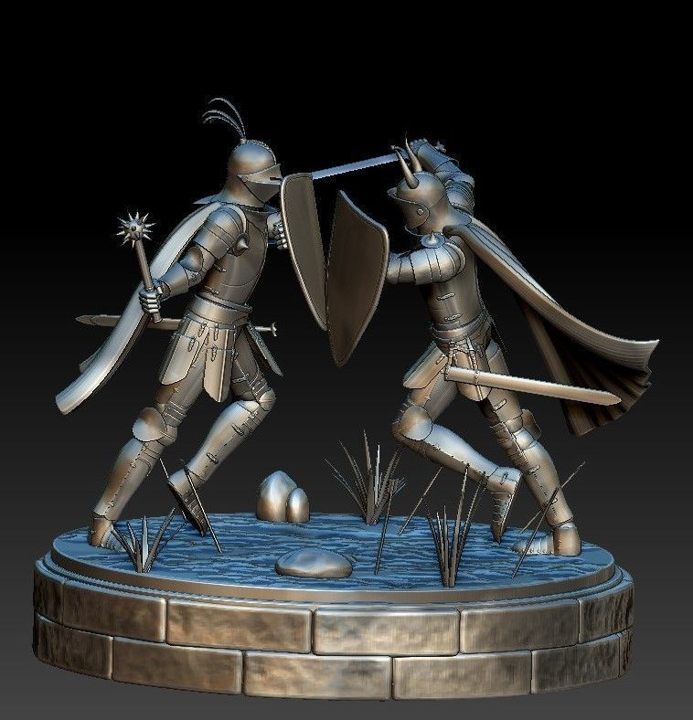 knight fighting 3D model | CGTrader
