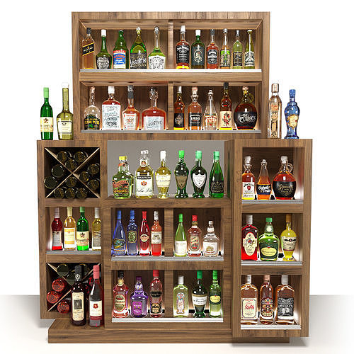 AlcoholStand liquor display cabinet 3D model | CGTrader