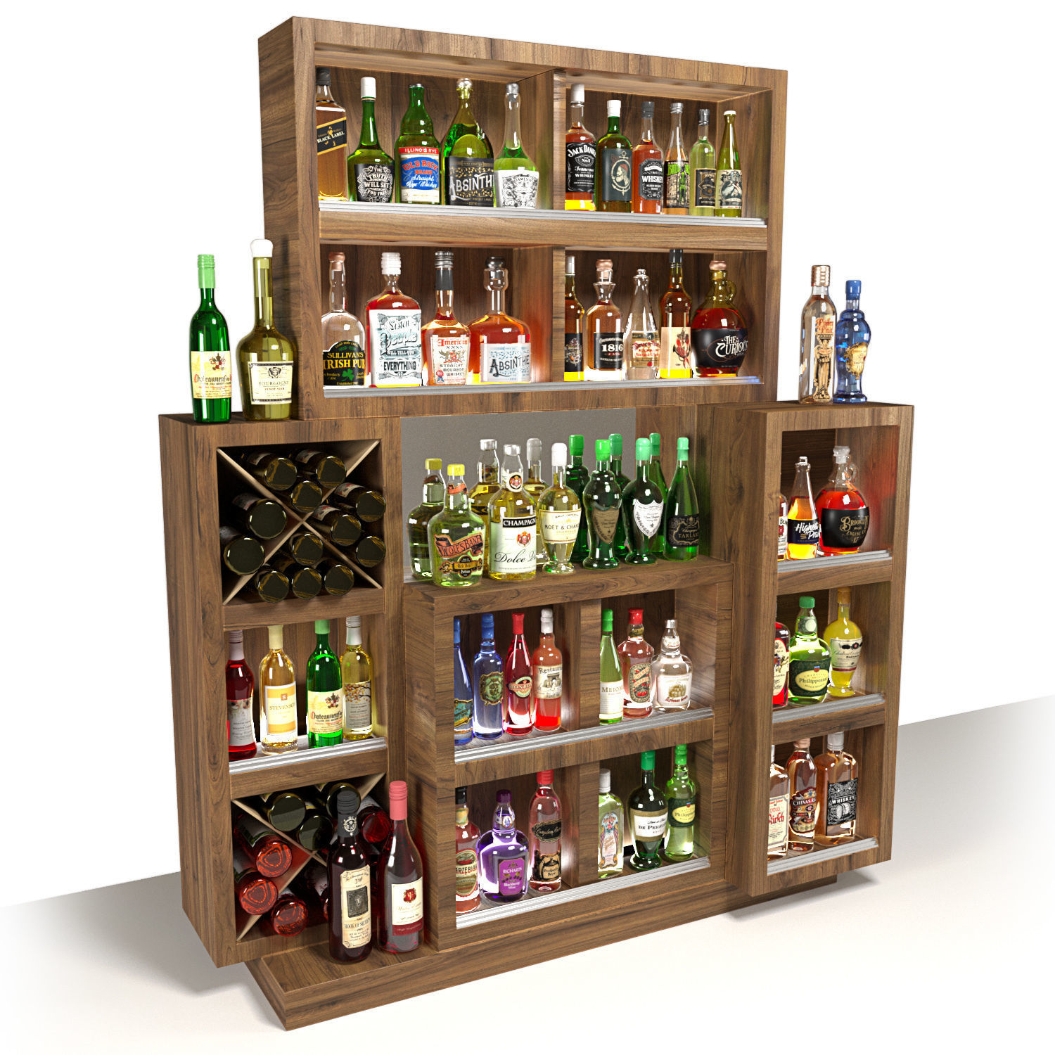liquor display cabinet 3D model | CGTrader
