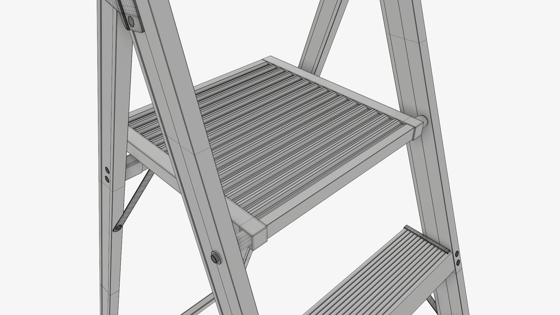 Foldable lightweight stepladder 3D model | CGTrader