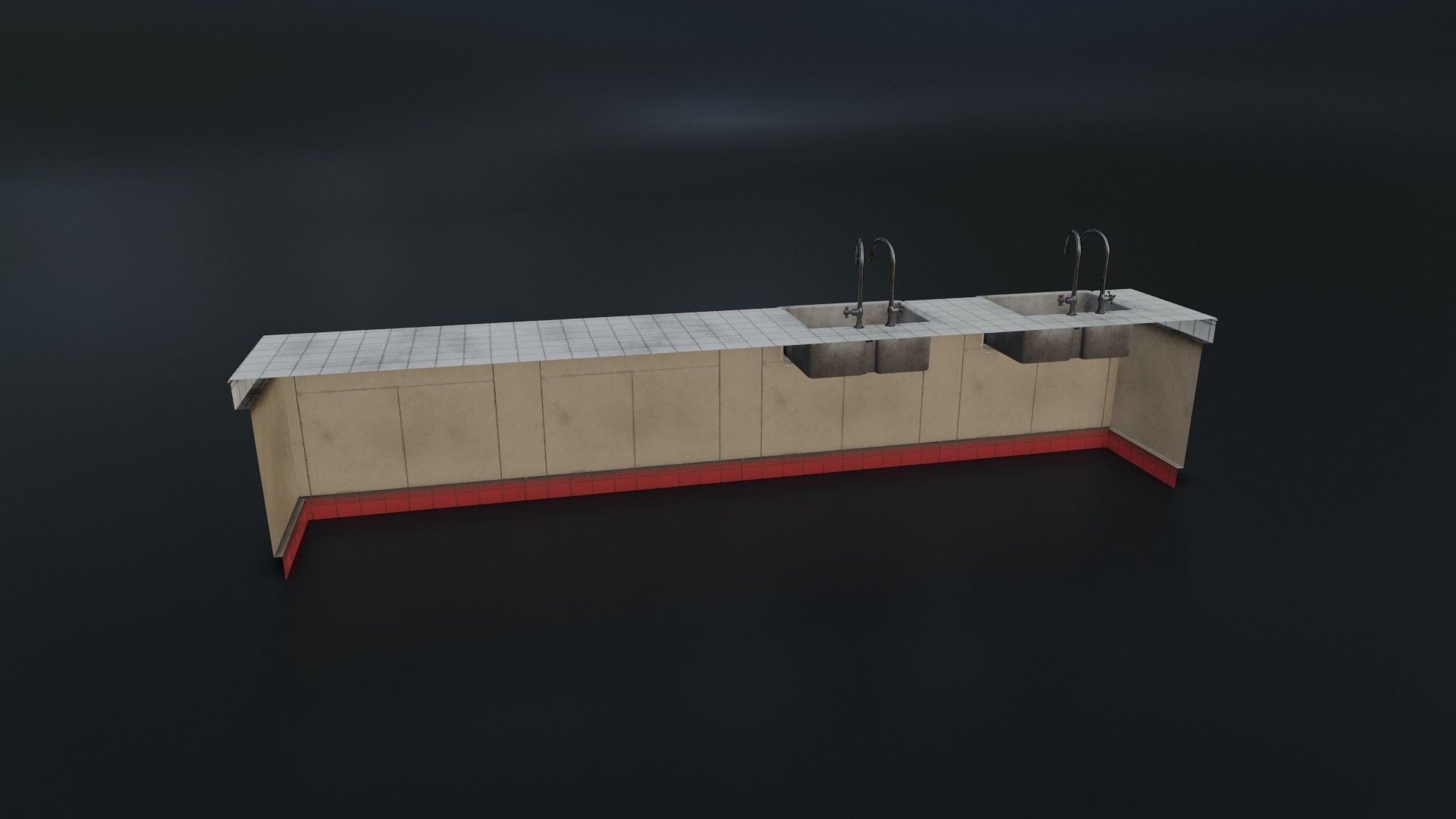 3D model Modular Dirty Kitchen Counter VR / AR / low-poly | CGTrader