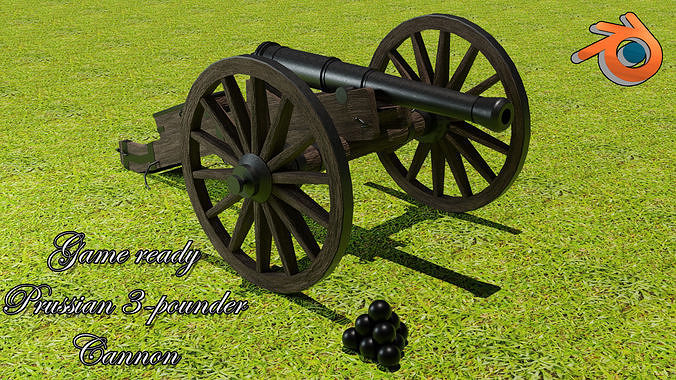 3D model Prussian 3-pounder cannon VR / AR / low-poly | CGTrader
