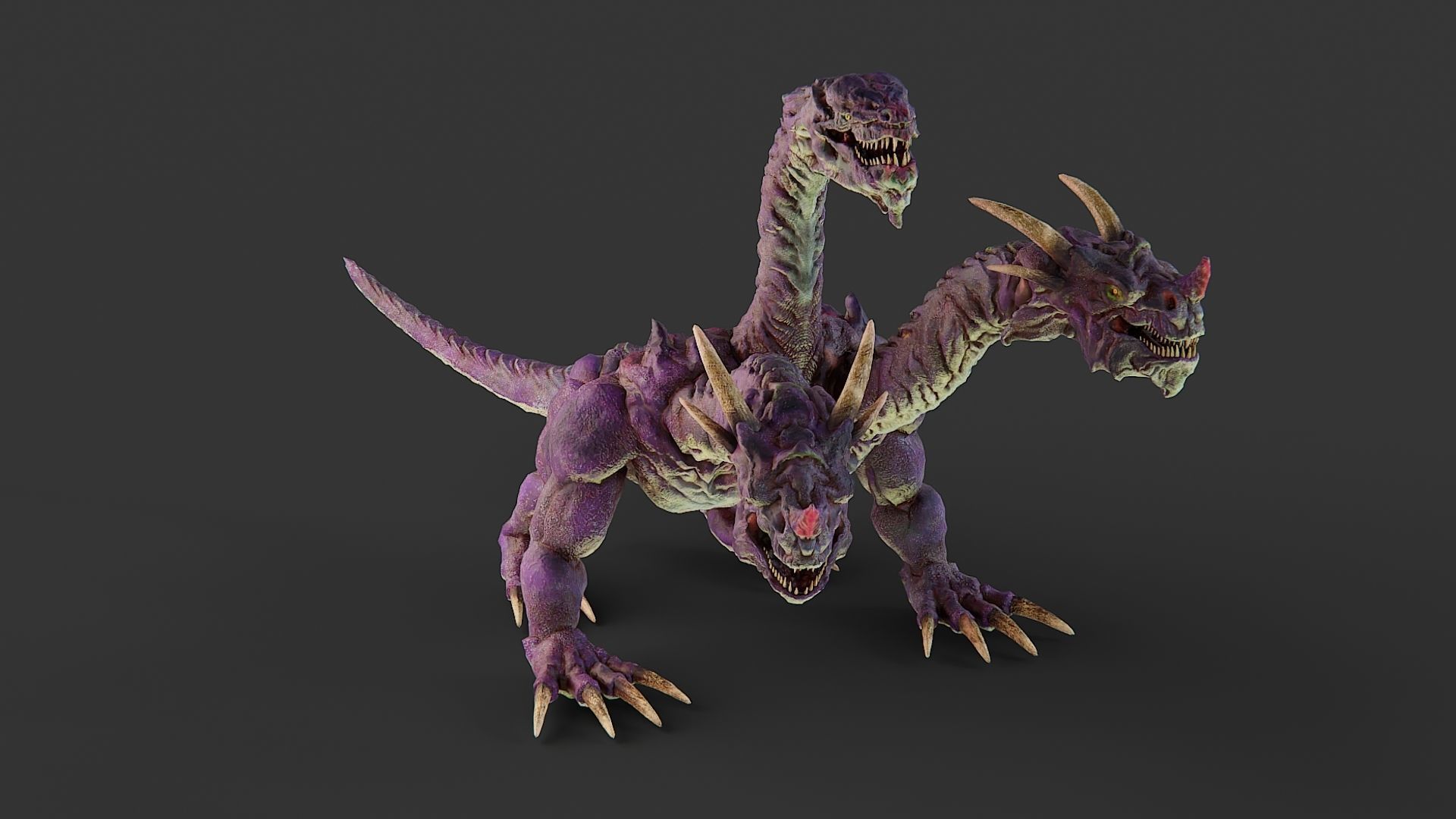 3D model Fantasy hydra creature mythological character VR / AR / low ...