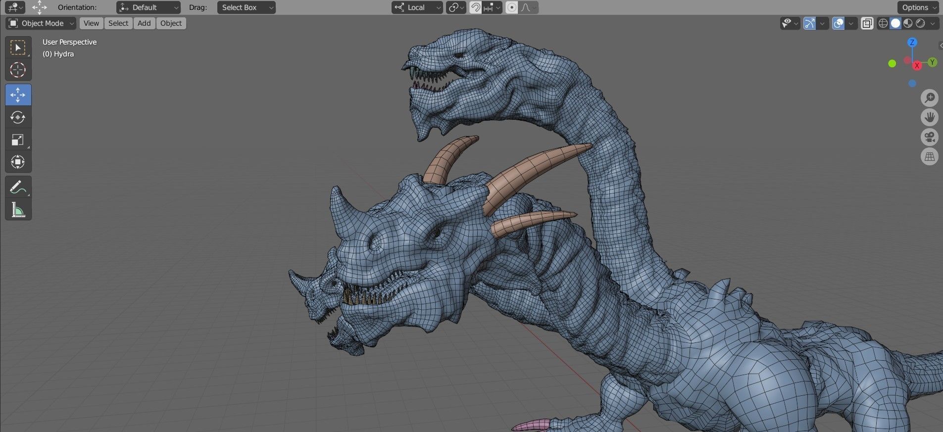 3D model Fantasy hydra creature mythological character VR / AR / low ...