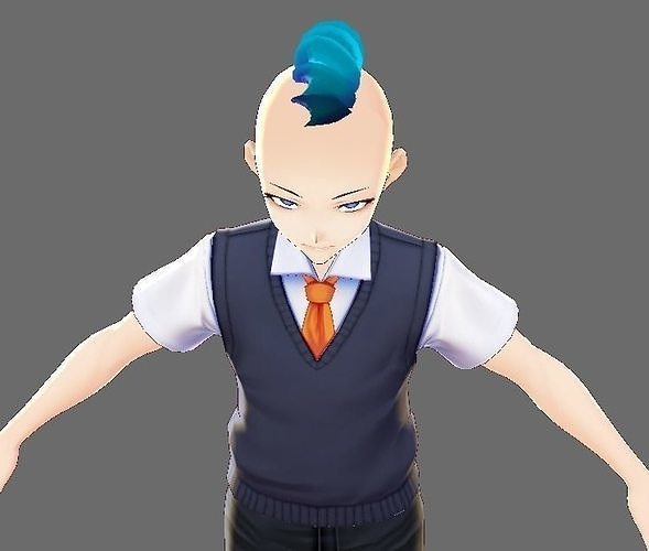 Spiral mohawk vroid preset Texture | CGTrader