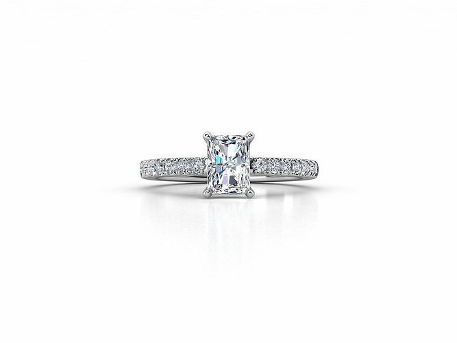 ZDR093 princess cut diamond engagement ring 3D model 3D printable ...