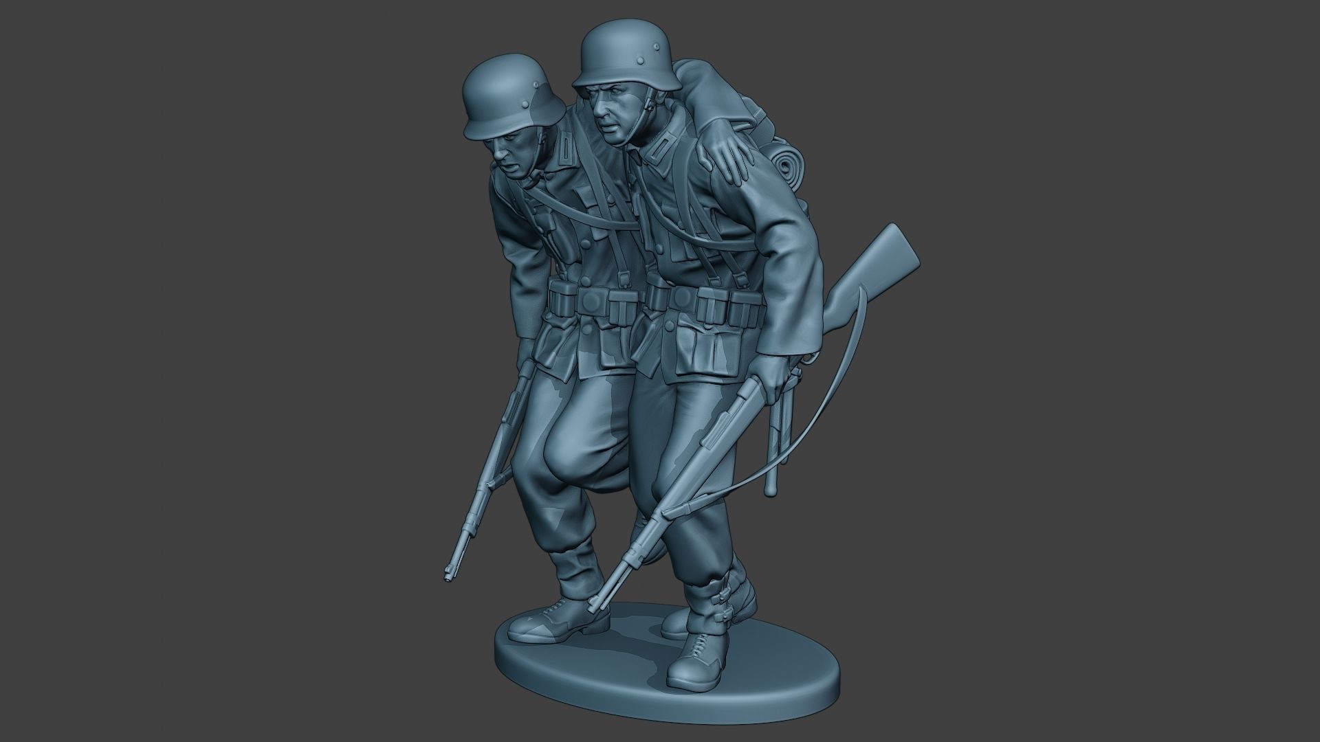 German soldier ww2 help wounded G5 3D model 3D printable | CGTrader