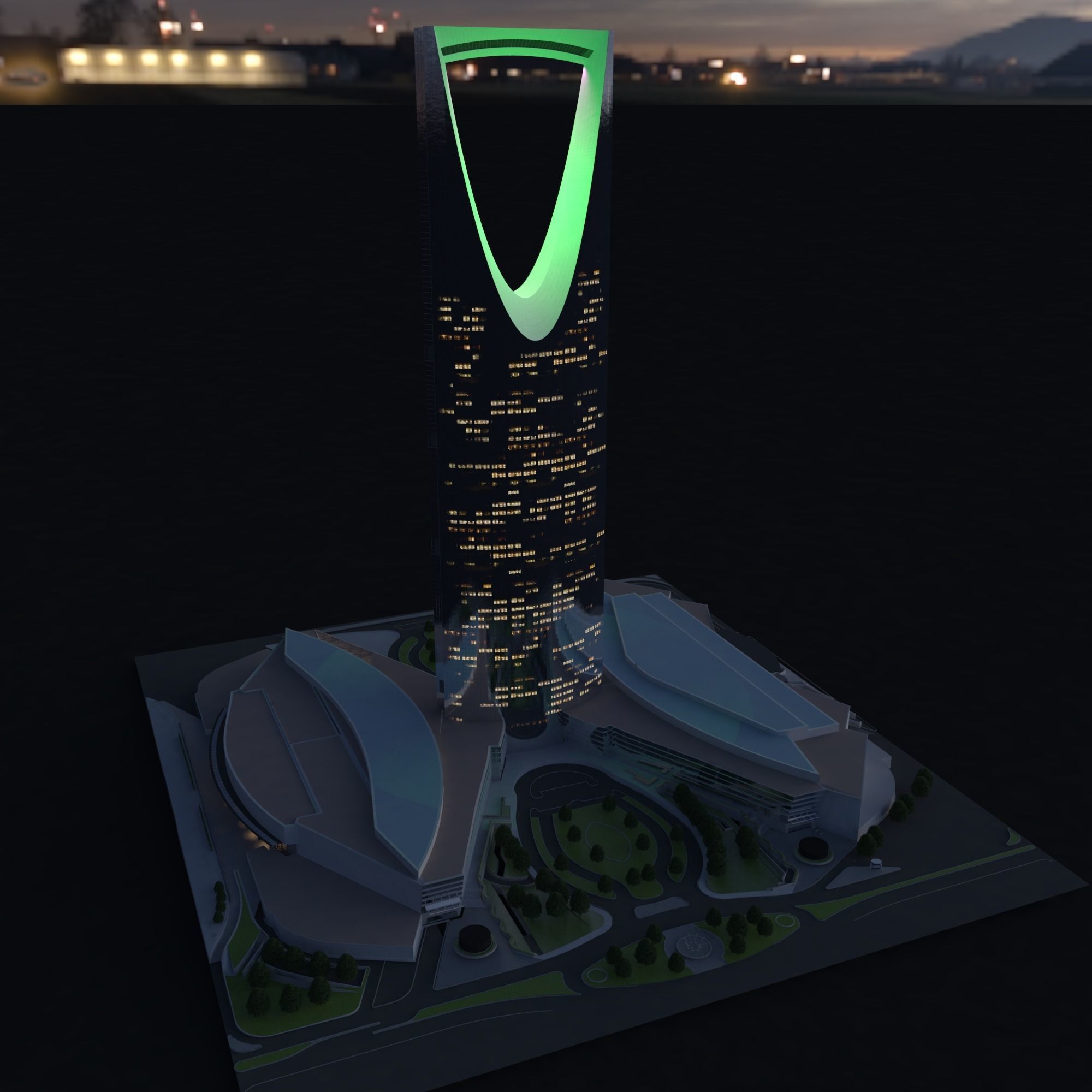 Kingdom Tower Saudi Arabia 3D model | CGTrader