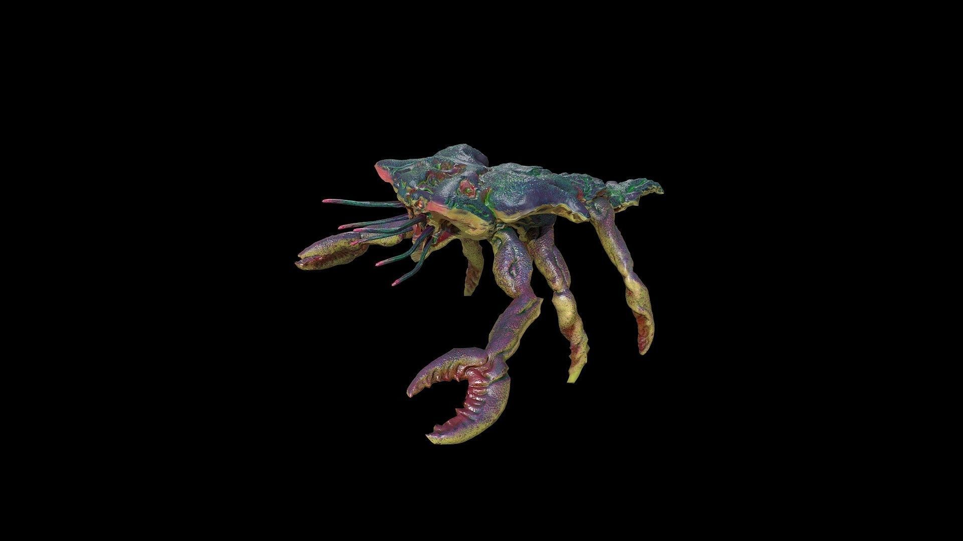 3D model Alien bug creature character VR / AR / low-poly rigged ...