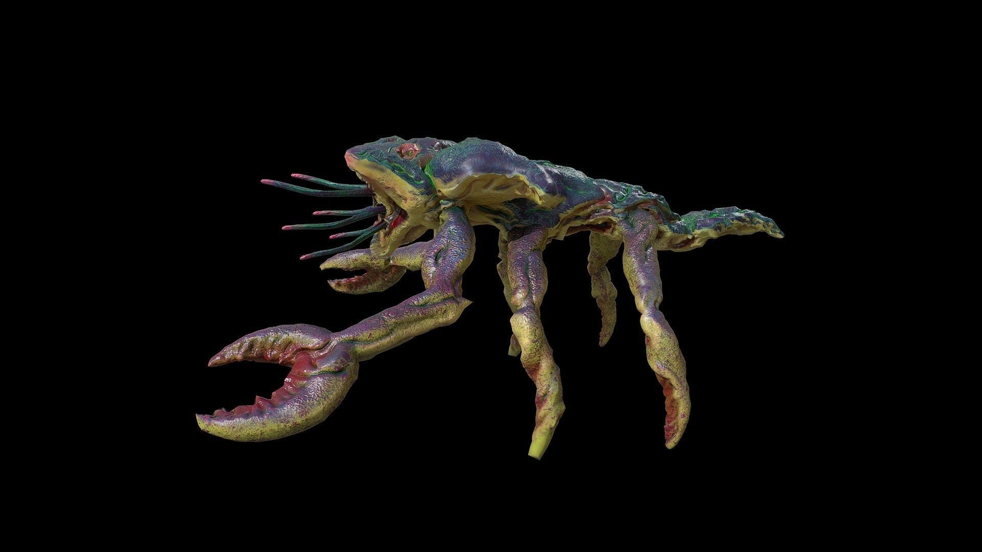 3D model Alien bug creature character VR / AR / low-poly rigged ...