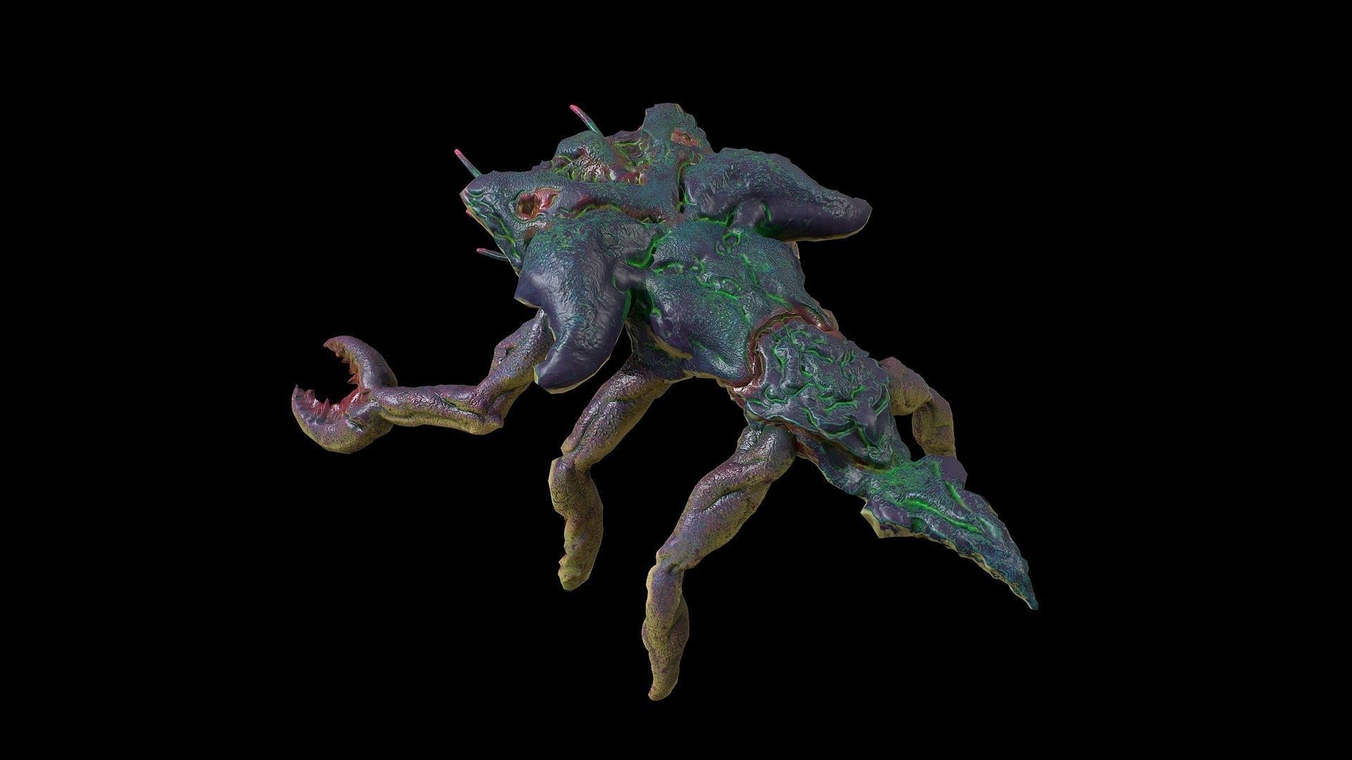 3D model Alien bug creature character VR / AR / low-poly rigged ...