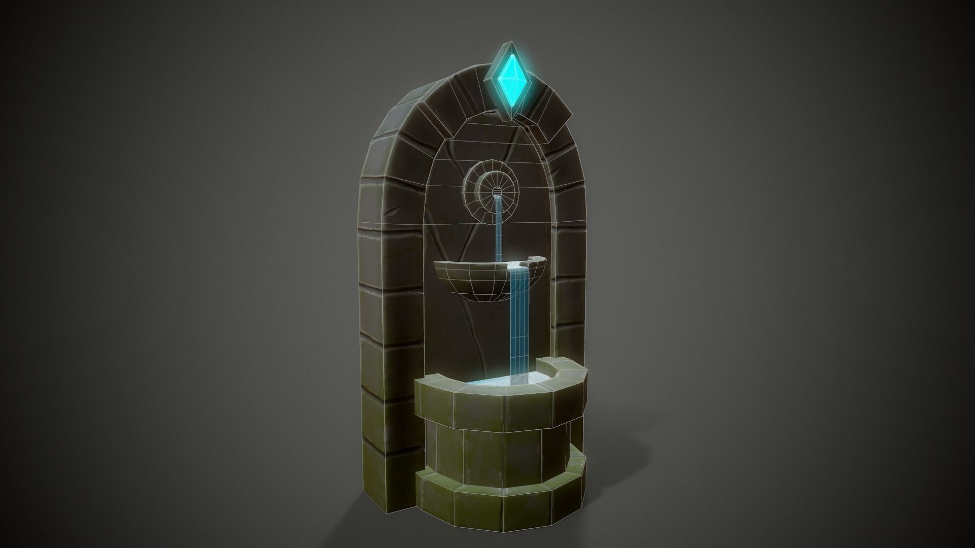 3D model Stylized Fountain - Tutorial Included VR / AR / low-poly ...