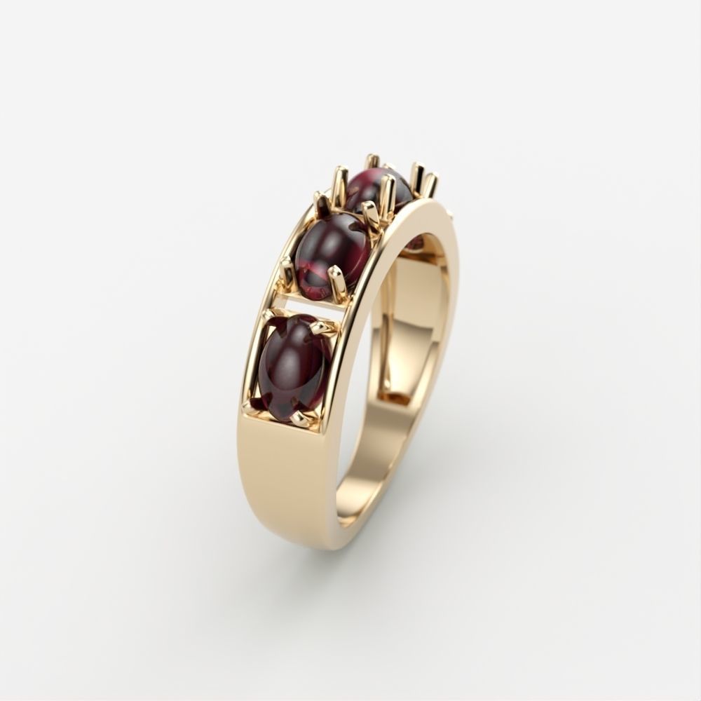 Women ring with cabochons 3dm stl vintage 3D model 3D printable | CGTrader