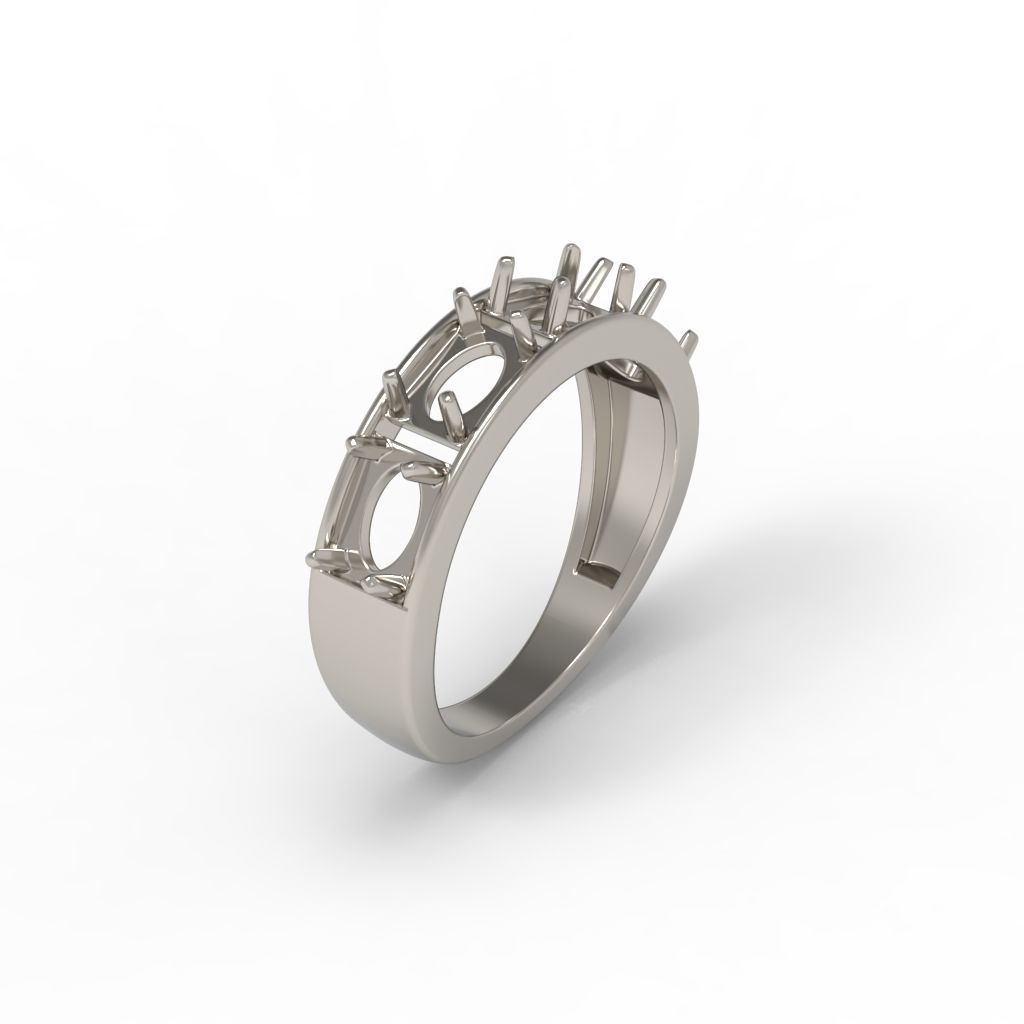 Women ring with cabochons 3dm stl vintage 3D model 3D printable | CGTrader