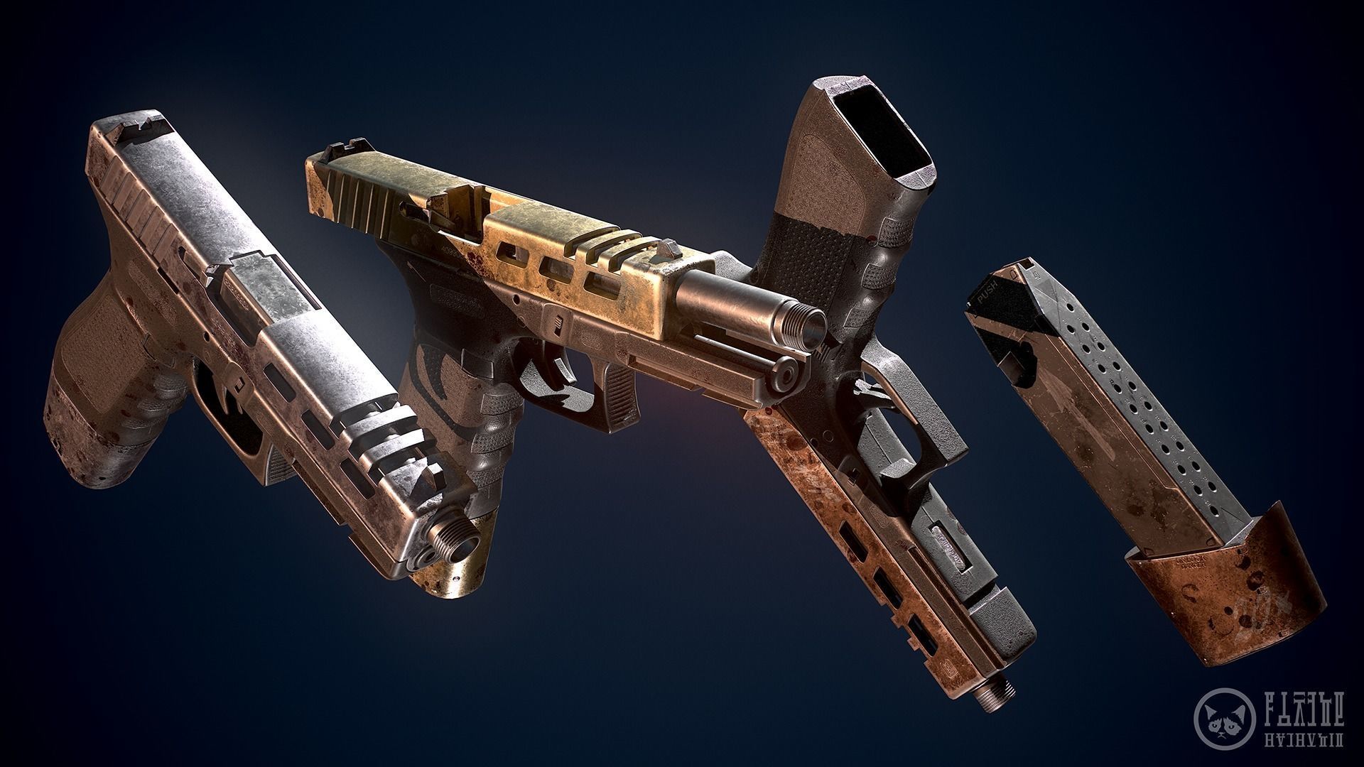 3D model Custom glock handgun VR / AR / low-poly | CGTrader