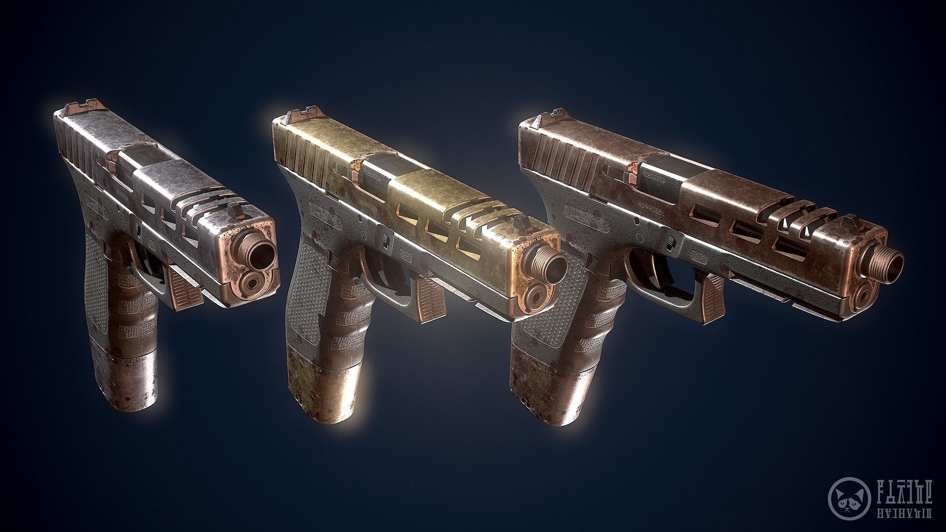 3D model Custom glock handgun VR / AR / low-poly | CGTrader