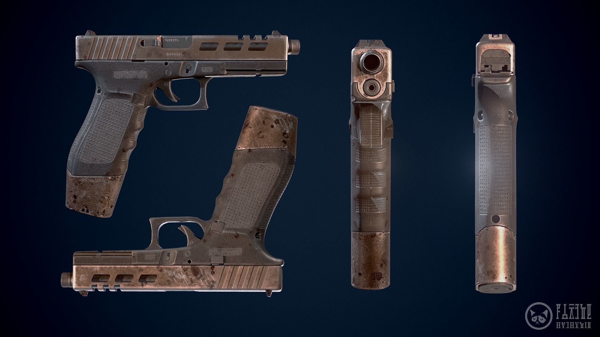 3D model Custom glock handgun VR / AR / low-poly | CGTrader