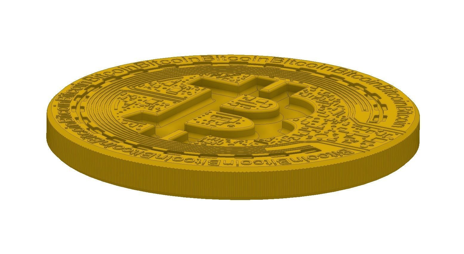 Bitcoin 3D print model gold 3D model 3D printable | CGTrader