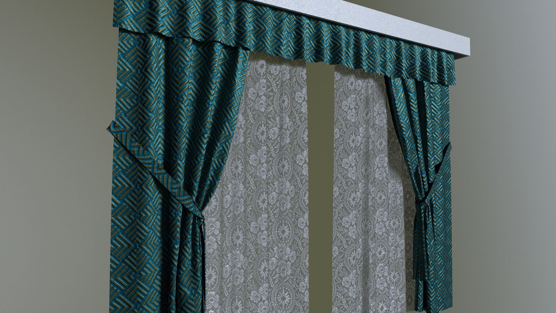 Curtain PBR 3d model 3D model | CGTrader
