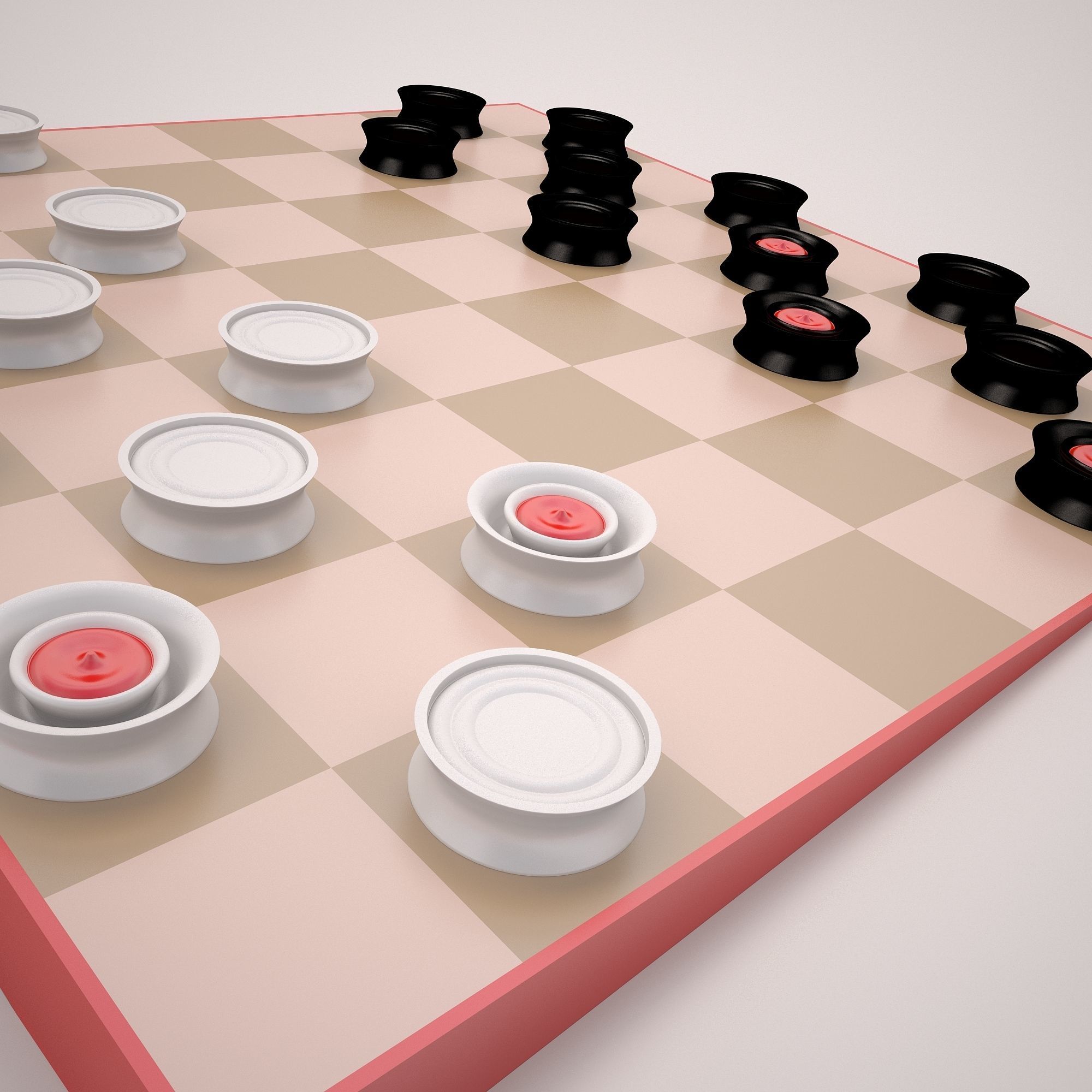 Checkers 3D model | CGTrader
