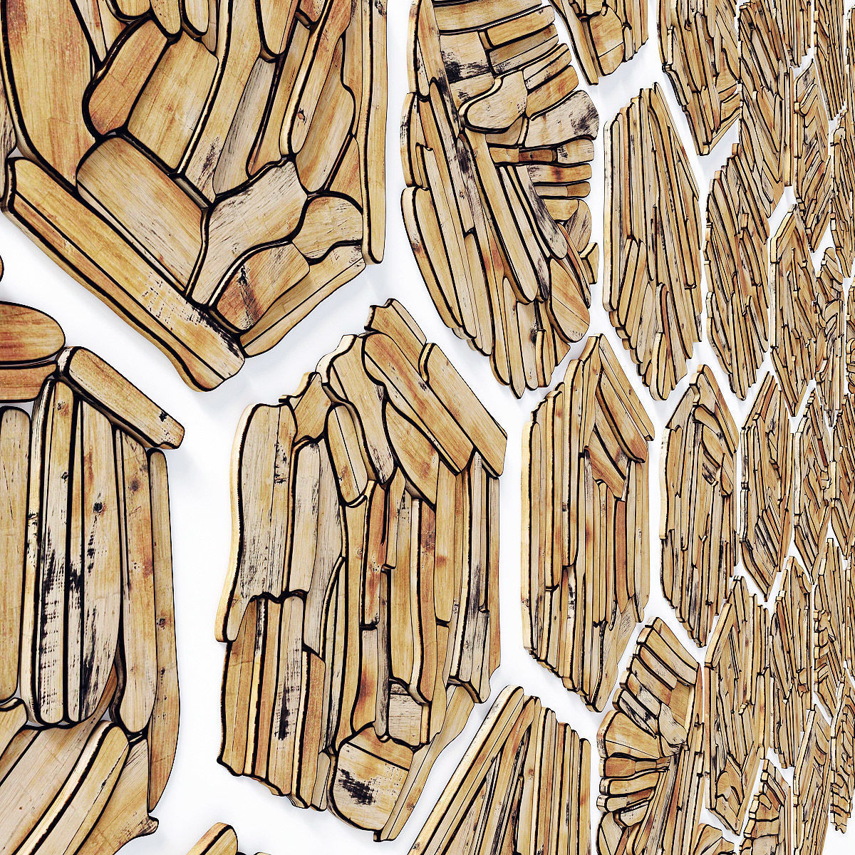 Hexagon panel branch splinter n4 3D model | CGTrader