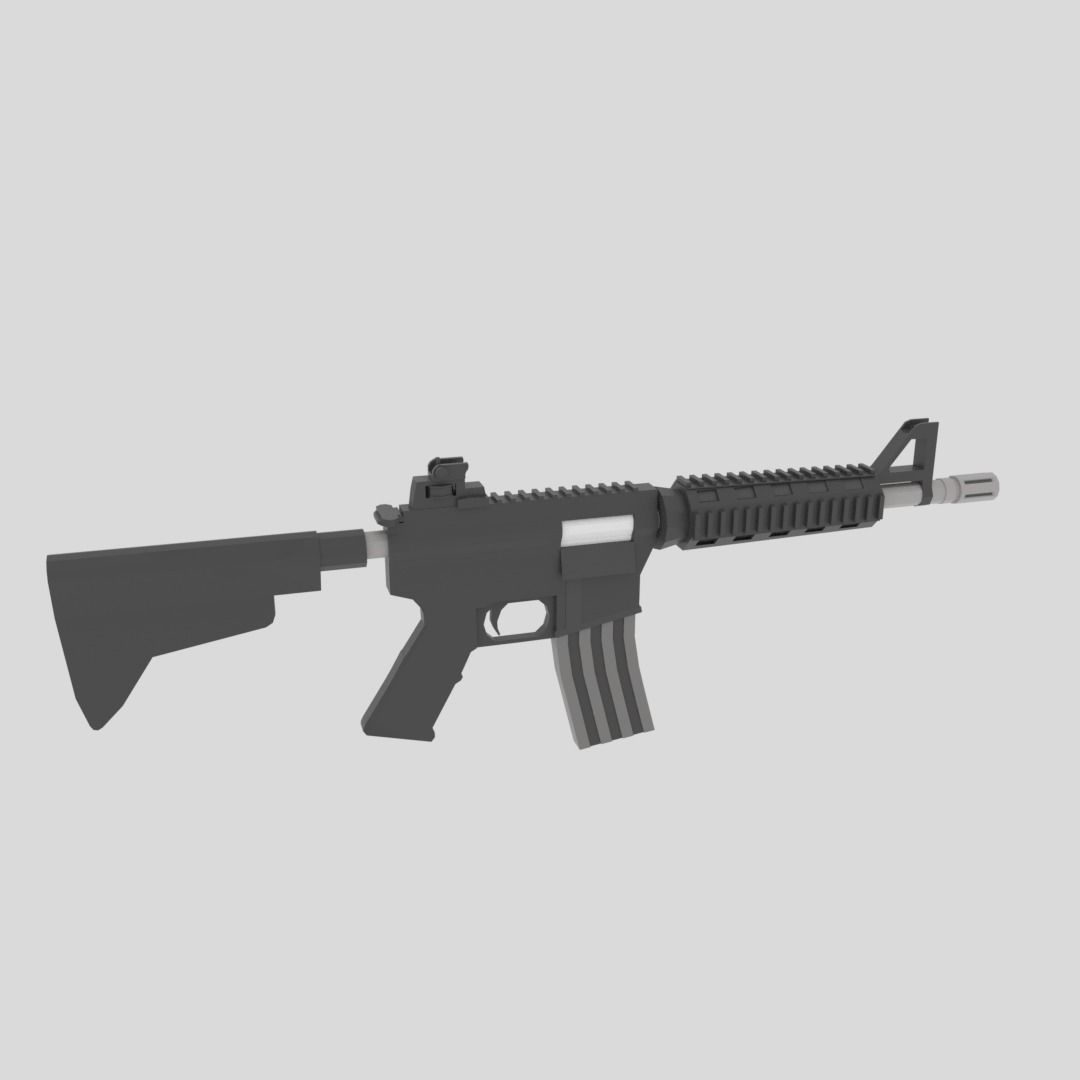 3D model 2 M4 Carbine -Unique Style-Rigged Game Ready VR / AR / low ...