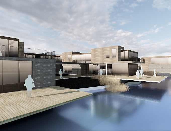 Waterfront Commercial Complex 3D model | CGTrader