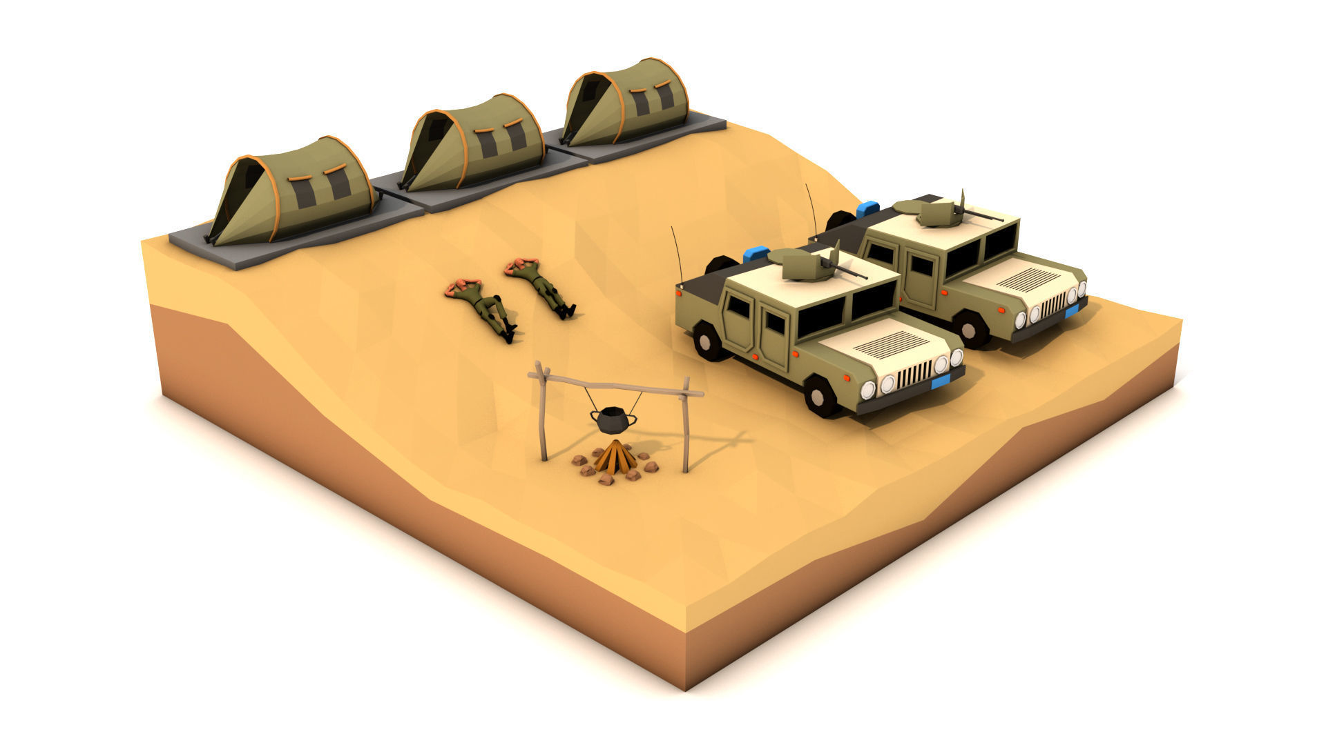 3D model Polygon Military Combo Pack VR / AR / low-poly | CGTrader