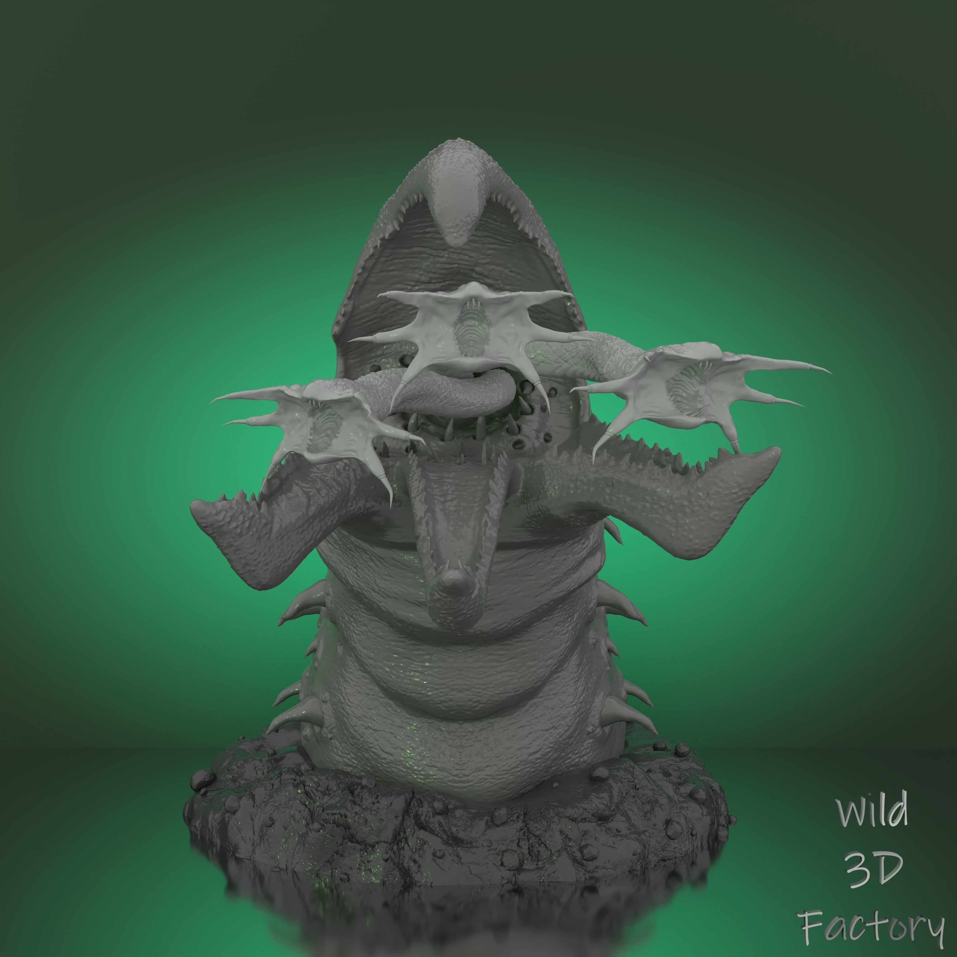 TREMORS Graboid Statue - - 3D Print Model FanMade STL Figurine 3D model ...