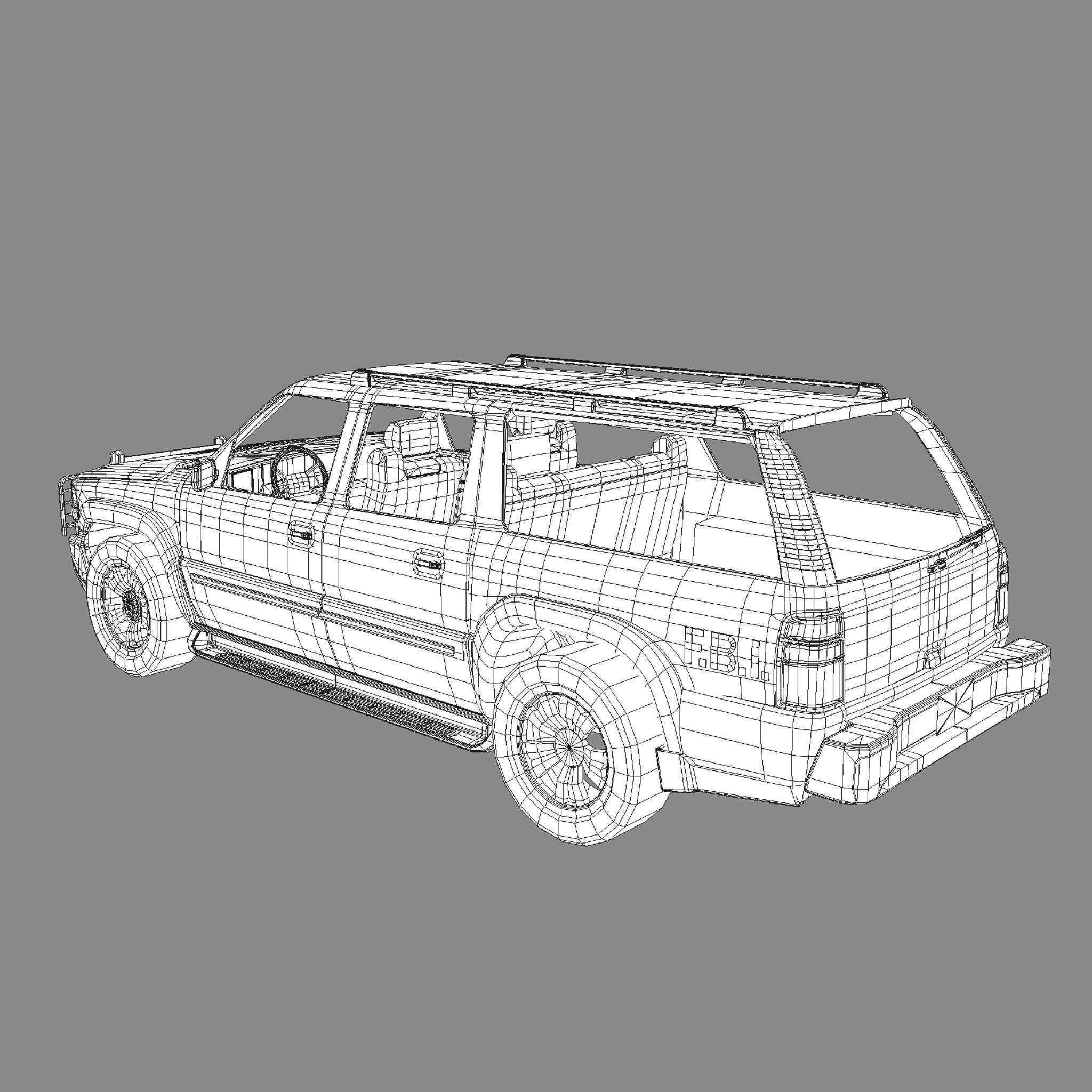 3D model FBI POLICE SUV VR / AR / low-poly | CGTrader