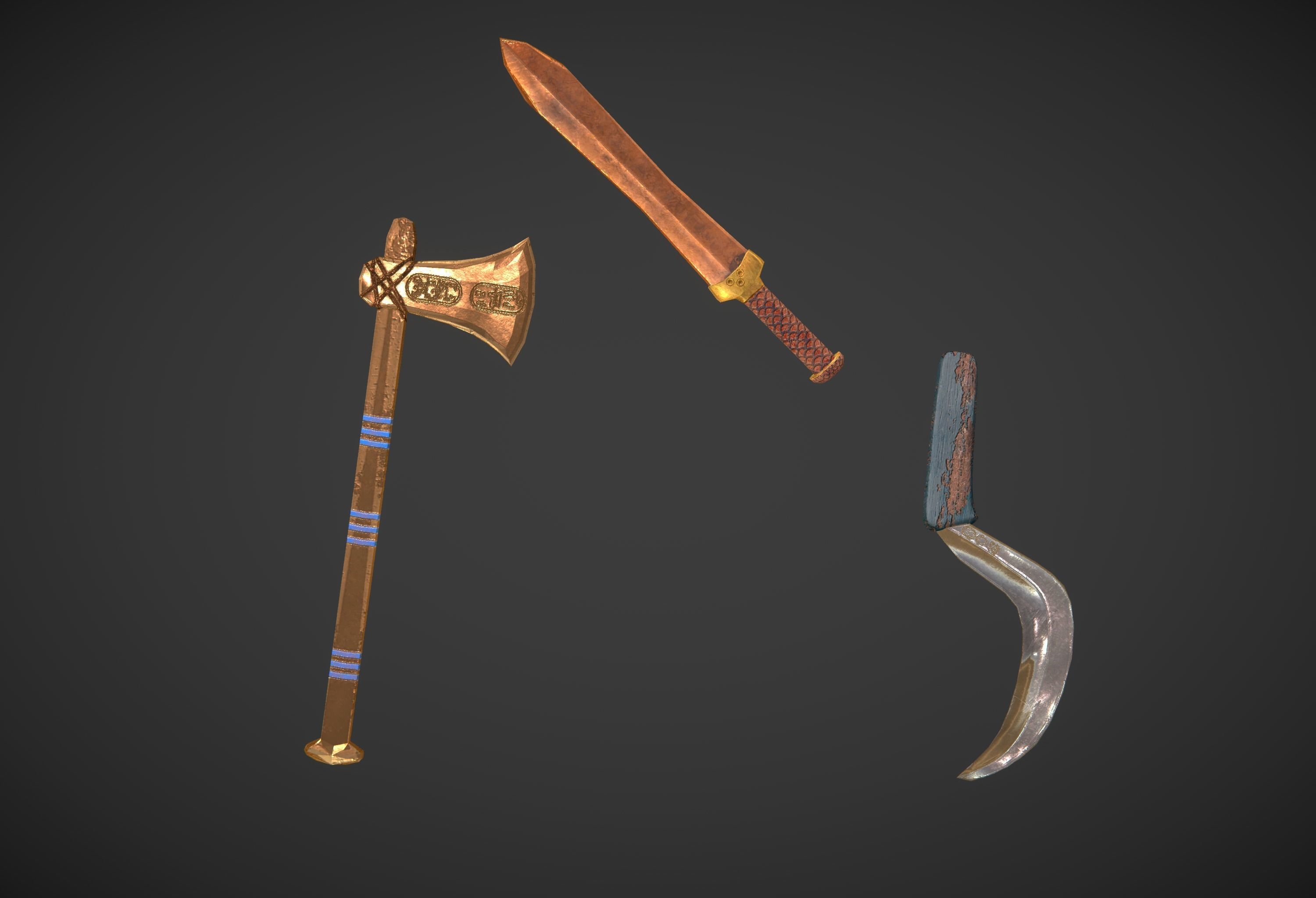 3D model Egypt ritual blades VR / AR / low-poly | CGTrader