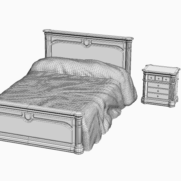 Bed and stand 3D model | CGTrader