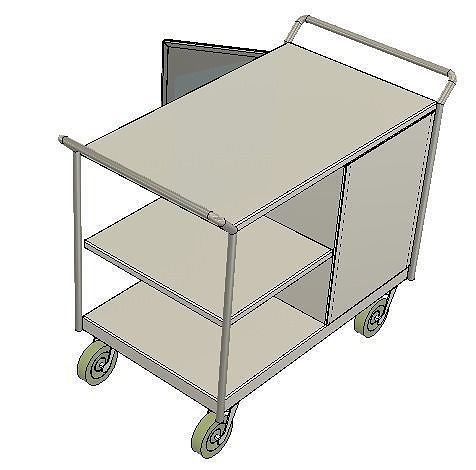 Trolly stainless steel trolley with two shelves 3D model | CGTrader