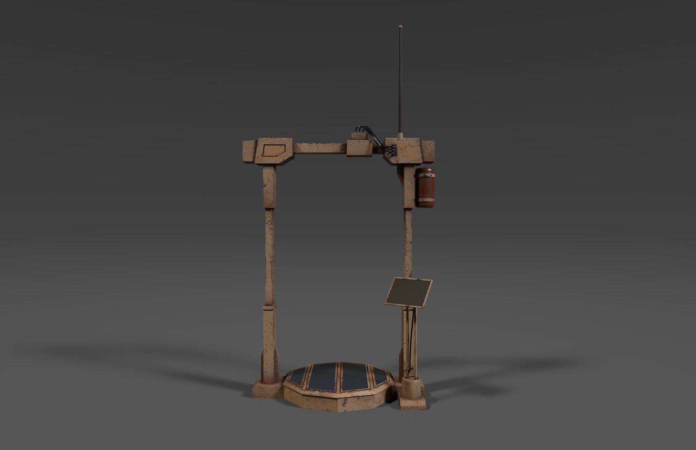 3D model Simple jump-pad and sci-fi portal device VR / AR / low-poly ...