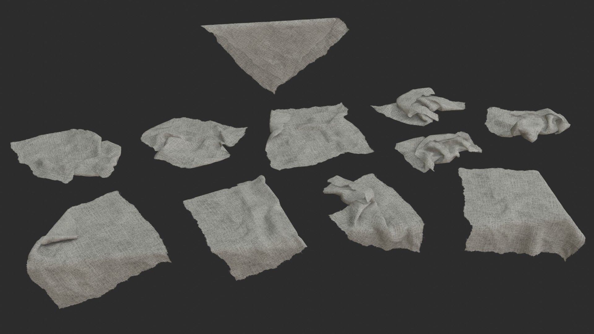 3D model Old Fabric Cloth Assets 01 VR / AR / low-poly | CGTrader
