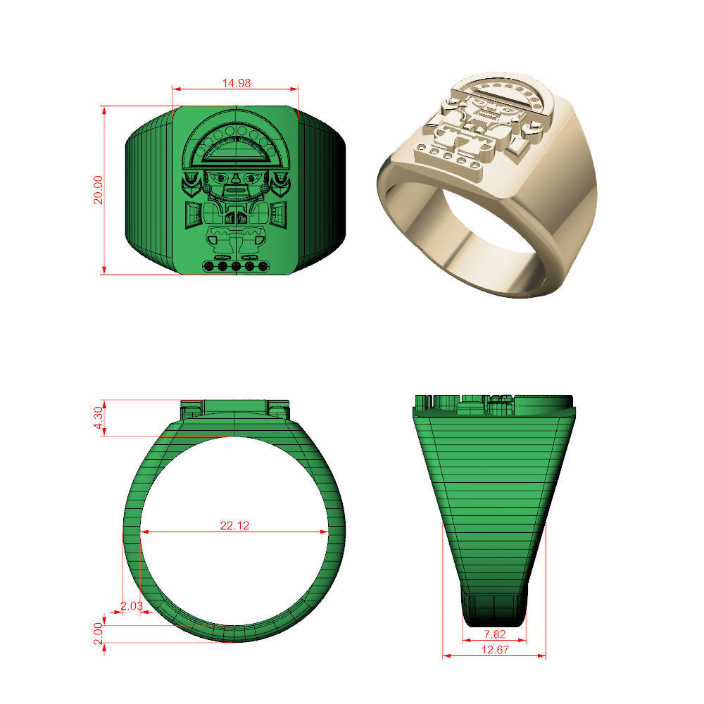 Tumi Inca Ring 3D model 3D printable | CGTrader